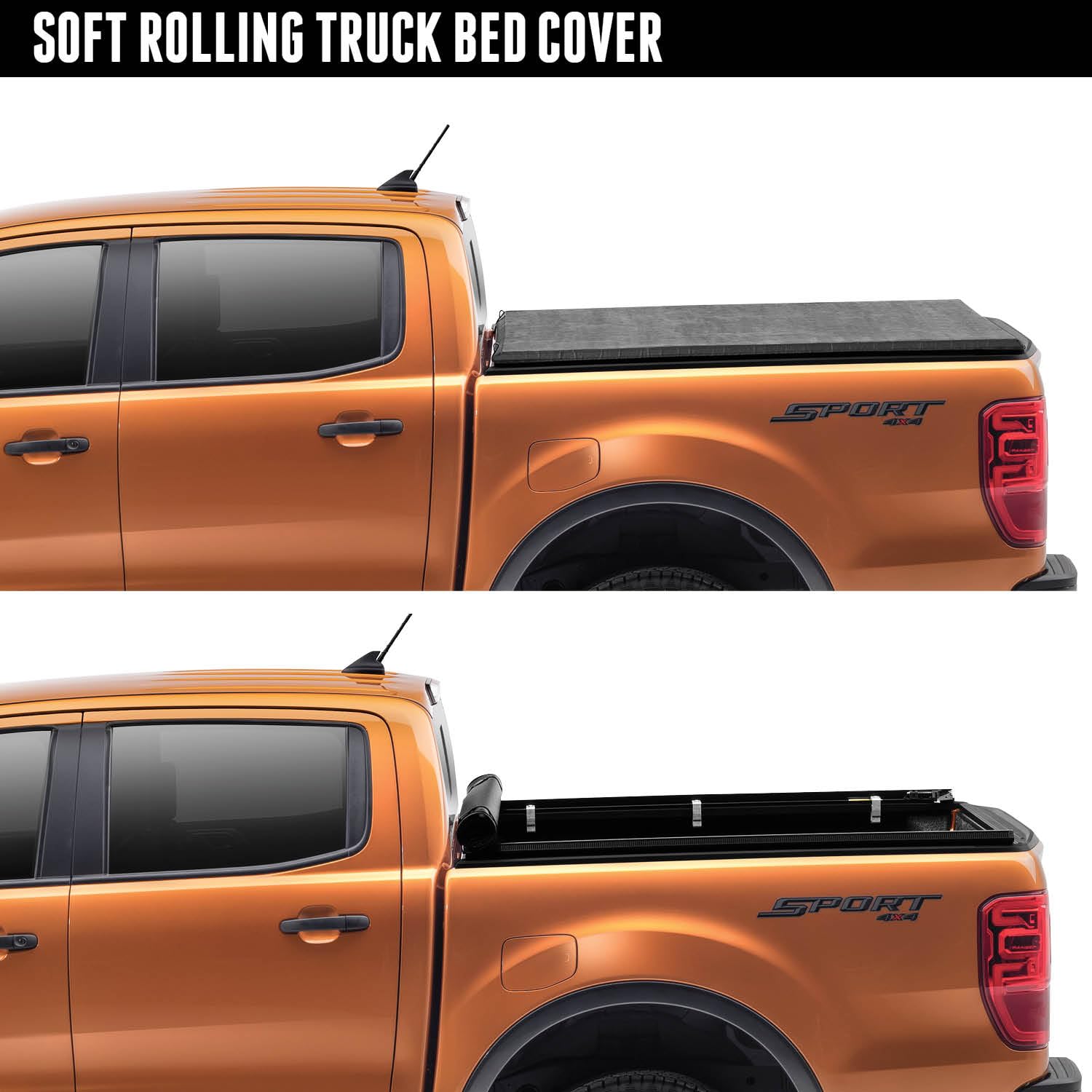 TruXedo TruXport Soft Roll Up Truck Bed Tonneau Cover | 290101 | Fits 2000 - 2007 Dodge Dakota Quad Cab 5' 3" Bed (63")