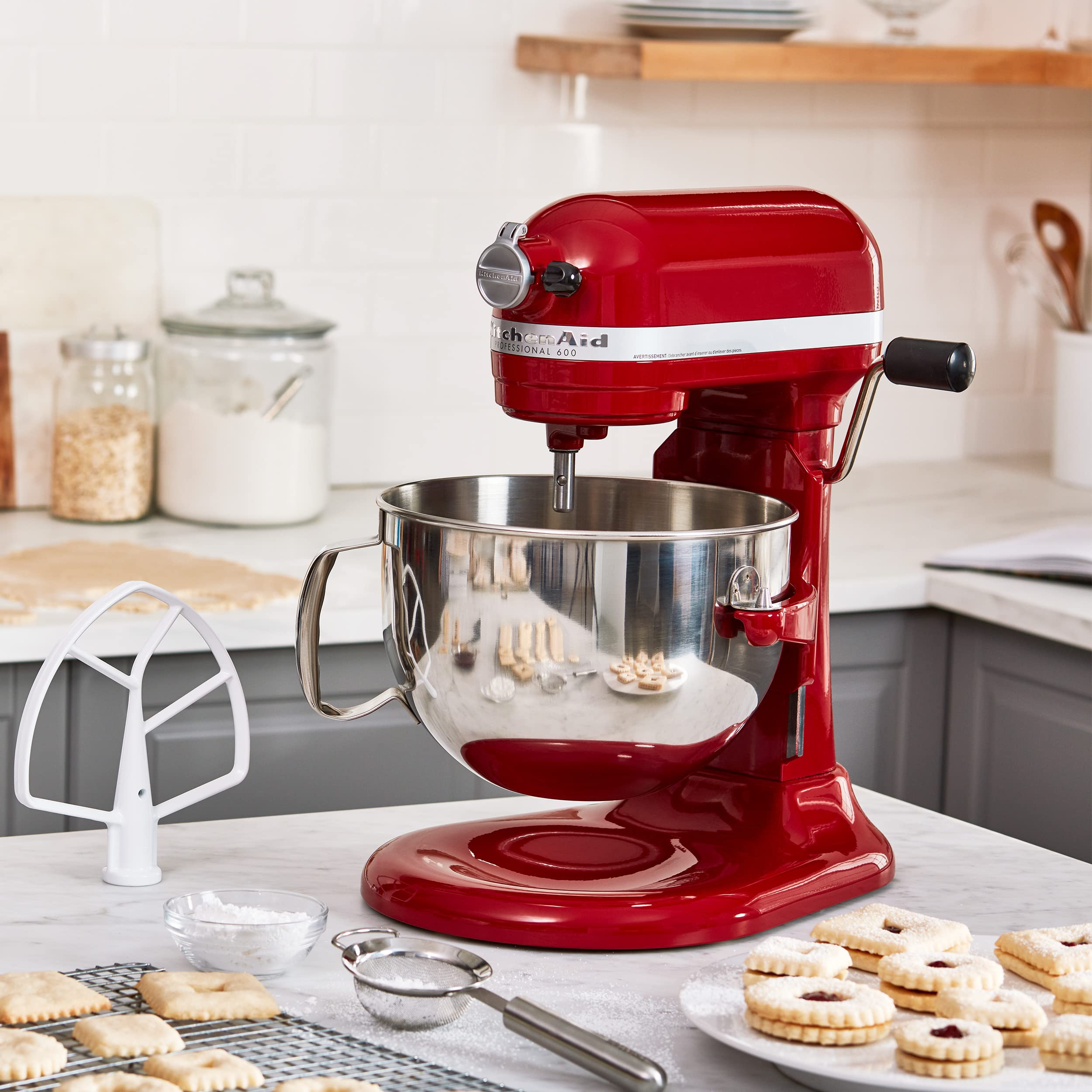 KitchenAid KP26M1XER 6 Qt. Professional 600 Series Bowl-Lift Stand Mixer - Empire Red