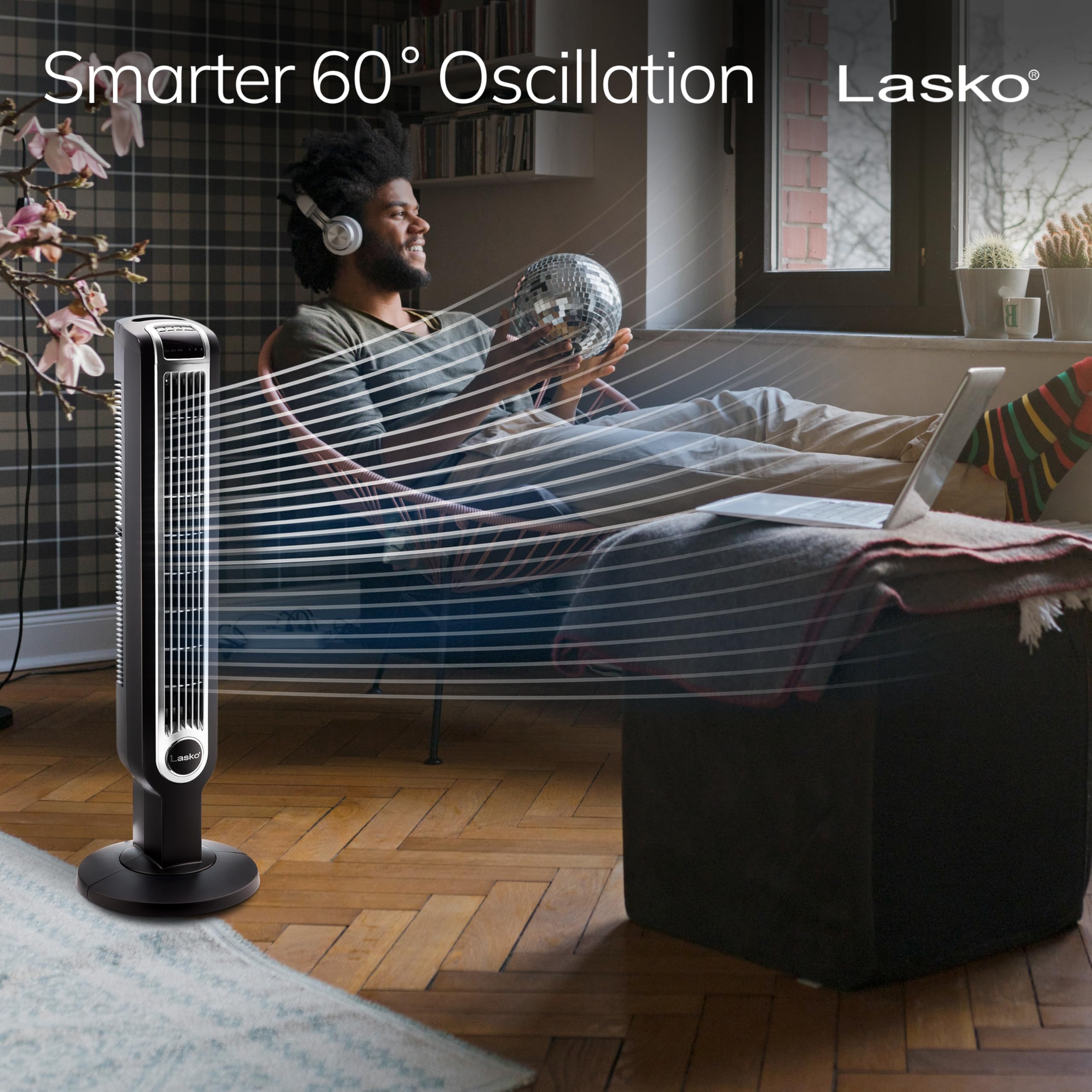Lasko 2511 36β Oscillating 3-Speed Remote Control Tower Fan for Home, 36 Inch, Black