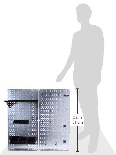 Wall Control 30-WGL-200GVB Galvanized Steel Pegboard Tool Organizer, Galv/Black