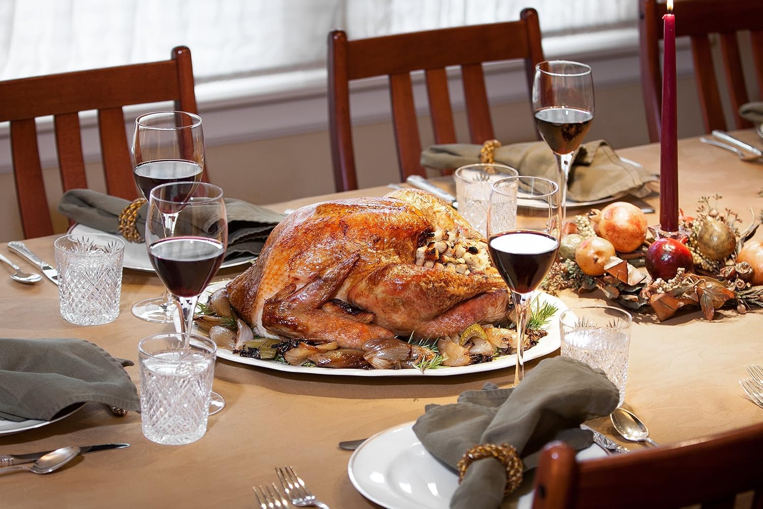 HIC Kitchen Turkey Embossed Serving Platter, Fine White Porcelain, Oversized