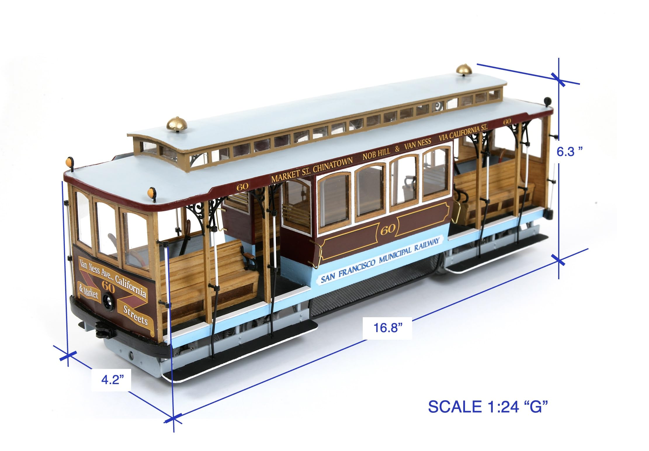Occre San Francisco No.60 Cable Car (Street Car) Wooden Model Kit