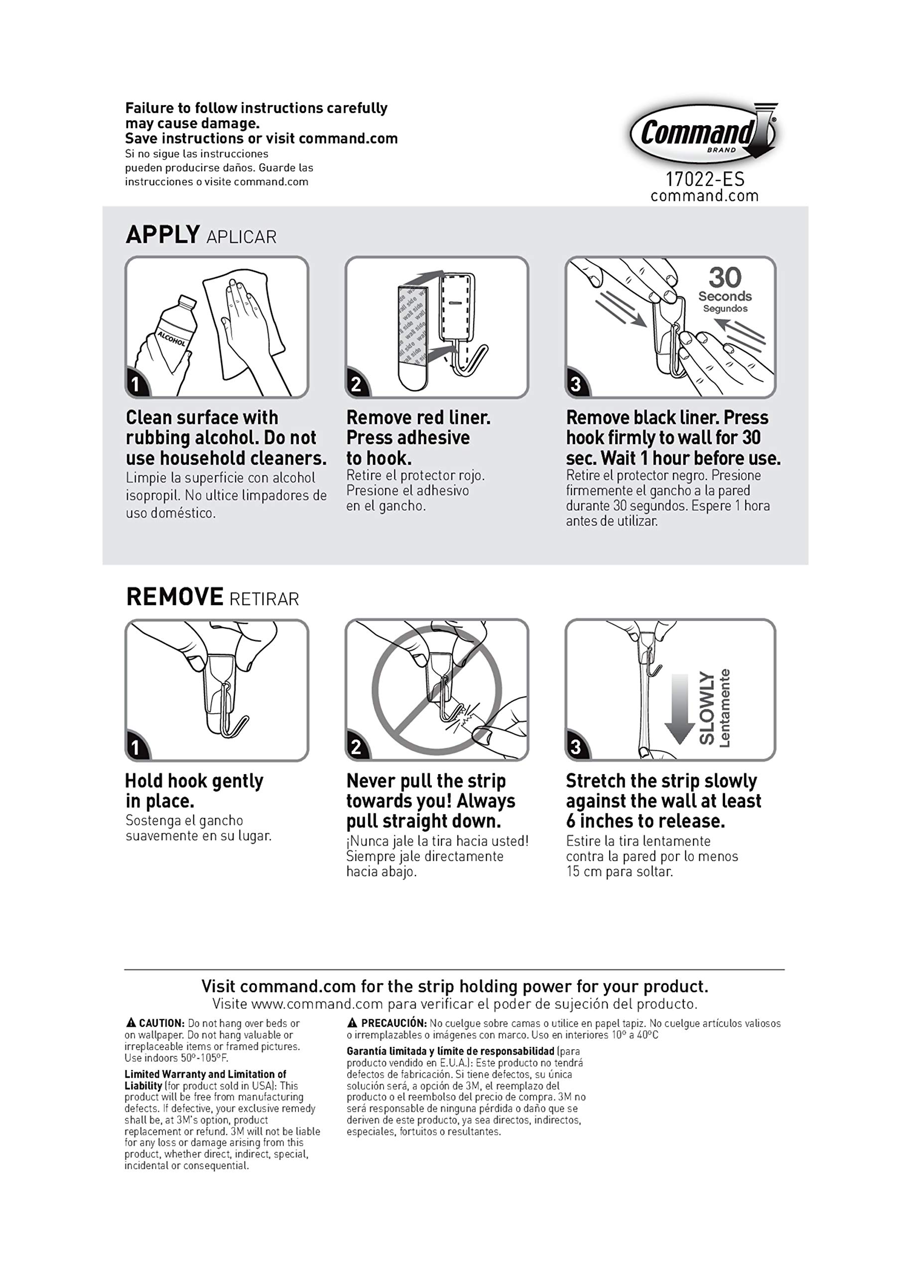 Command Small Refill Adhesive Strips, Damage Free Hanging Wall Adhesive Strips for Small Indoor Wall Hooks, No Tools Removable Adhesive Strips for Living Spaces, 20 White Command Strips