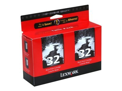 Lexmark #32 Black Print Cartridge Twin Pack 18C0533