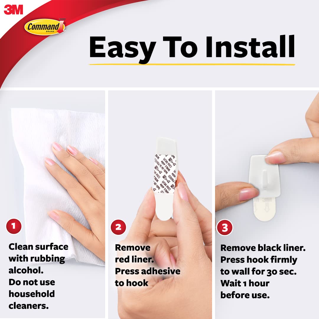 Command 17066 Micro, White, 3-Hooks (17066ES)