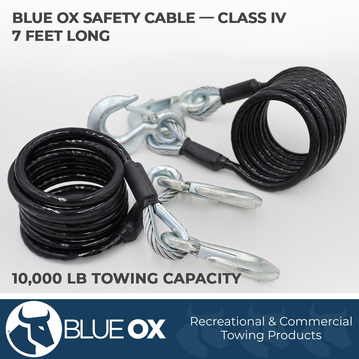 Blue Ox BX88197 Safety Cable Kit , Black