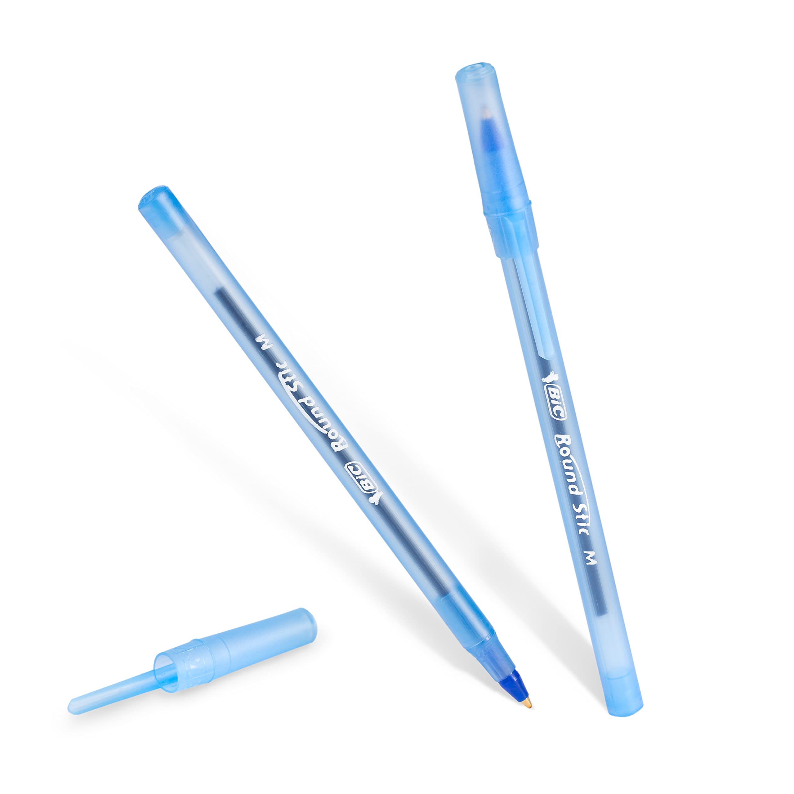 BIC Round Stic Xtra Life Blue Ballpoint Pens, Medium Point (1.0mm), 60-Count Pack of Bulk Pens, Flexible Round Barrel for Writing Comfort, No. 1 Selling Ballpoint Pens