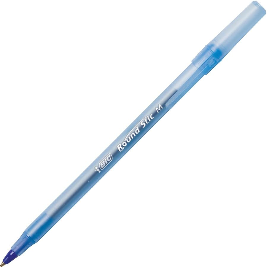 BIC Round Stic Xtra Life Blue Ballpoint Pens, Medium Point (1.0mm), 60-Count Pack of Bulk Pens, Flexible Round Barrel for Writing Comfort, No. 1 Selling Ballpoint Pens