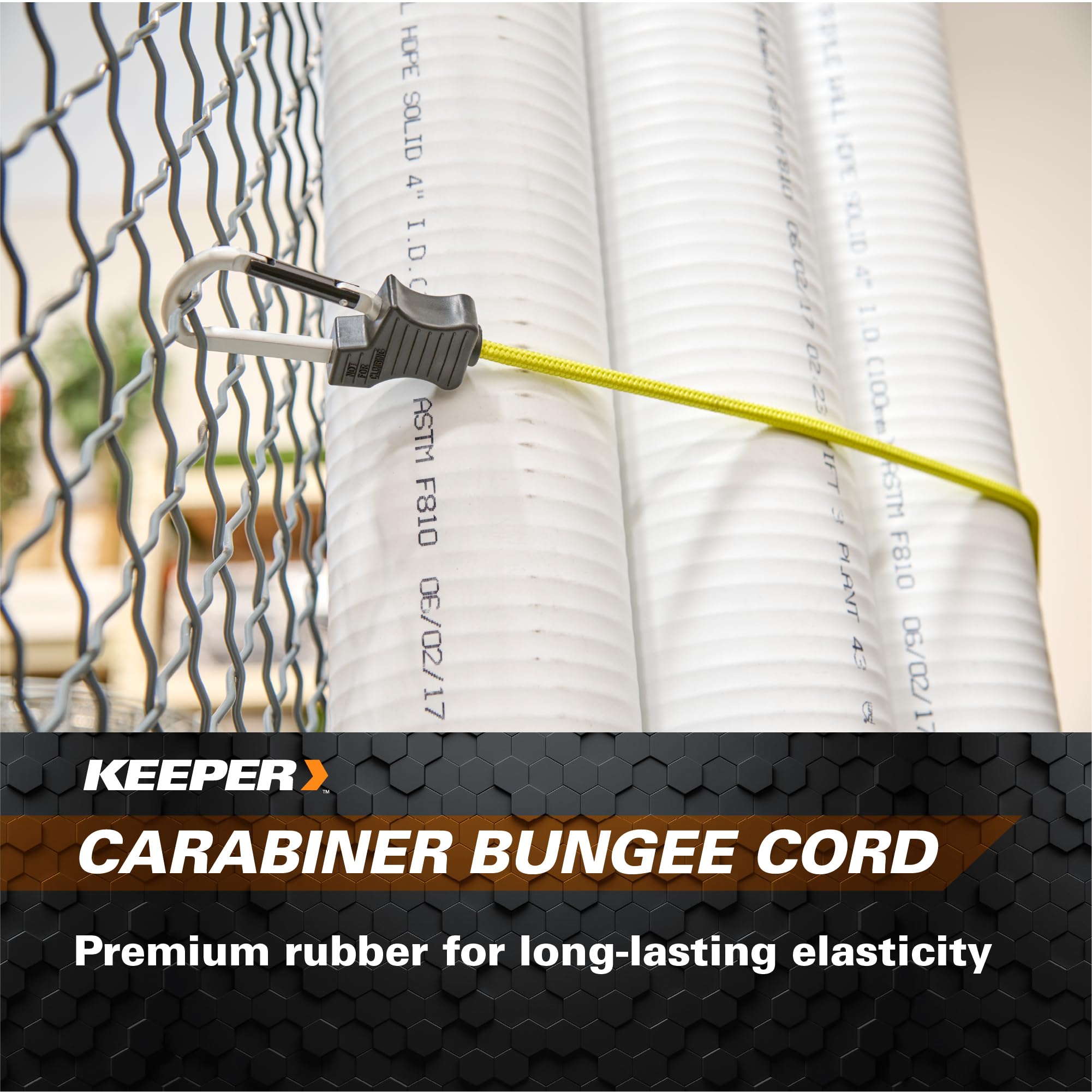 Keeper - 24” Carabiner Bungee Cord - UV and Weather-Resistant