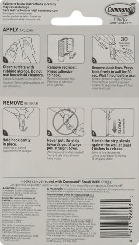Command Small Wire Toggle Hooks, Damage Free Hanging Wall Hooks with Adhesive Strips, No Tools Wall Hooks for Hanging Organizational Items in Living Spaces, 3 White Hooks and 4 Command Strips