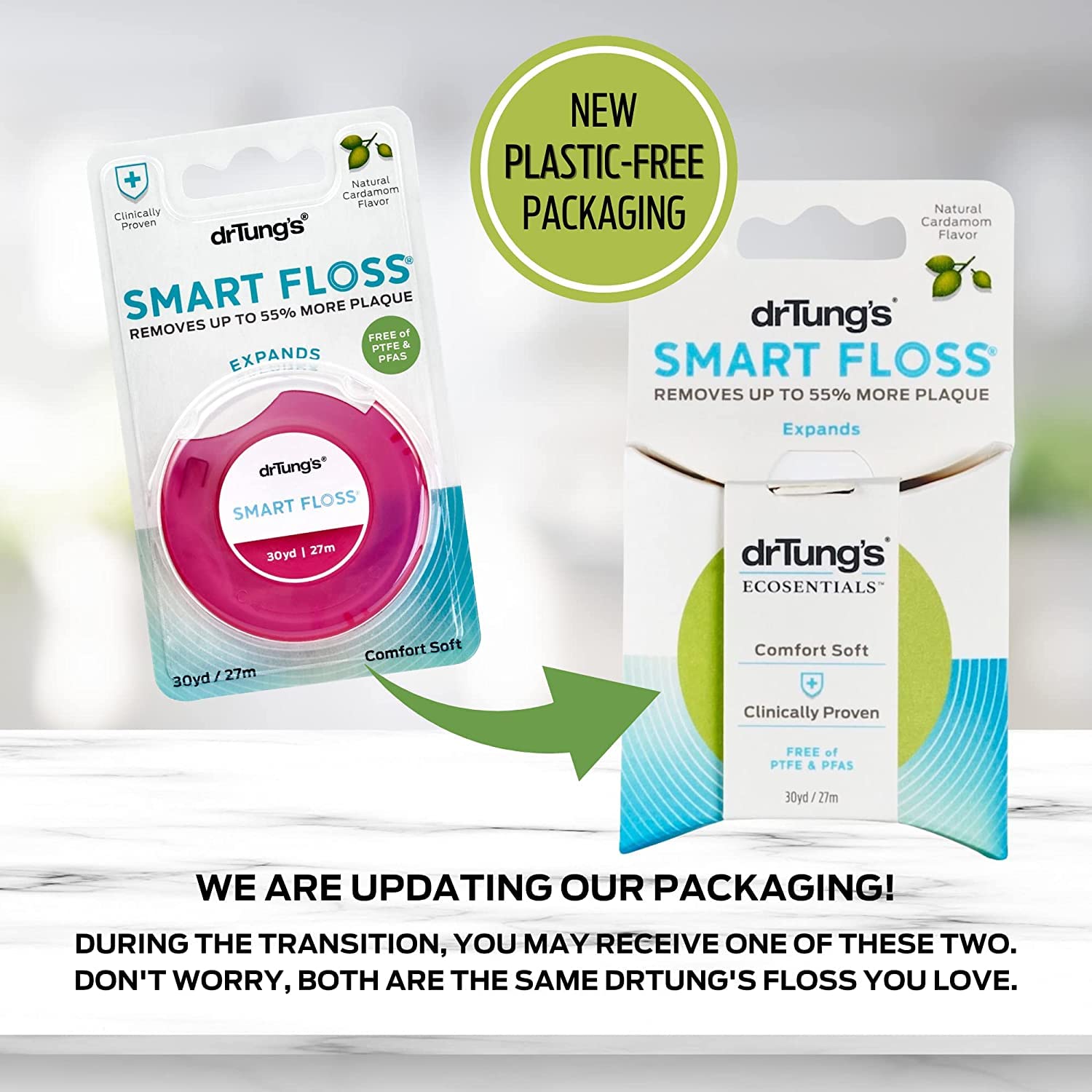 Dr. Tung's Smart Floss, 30 yds, Natural Cardamom Flavor 1 ea Colors May Vary (Pack of 30)