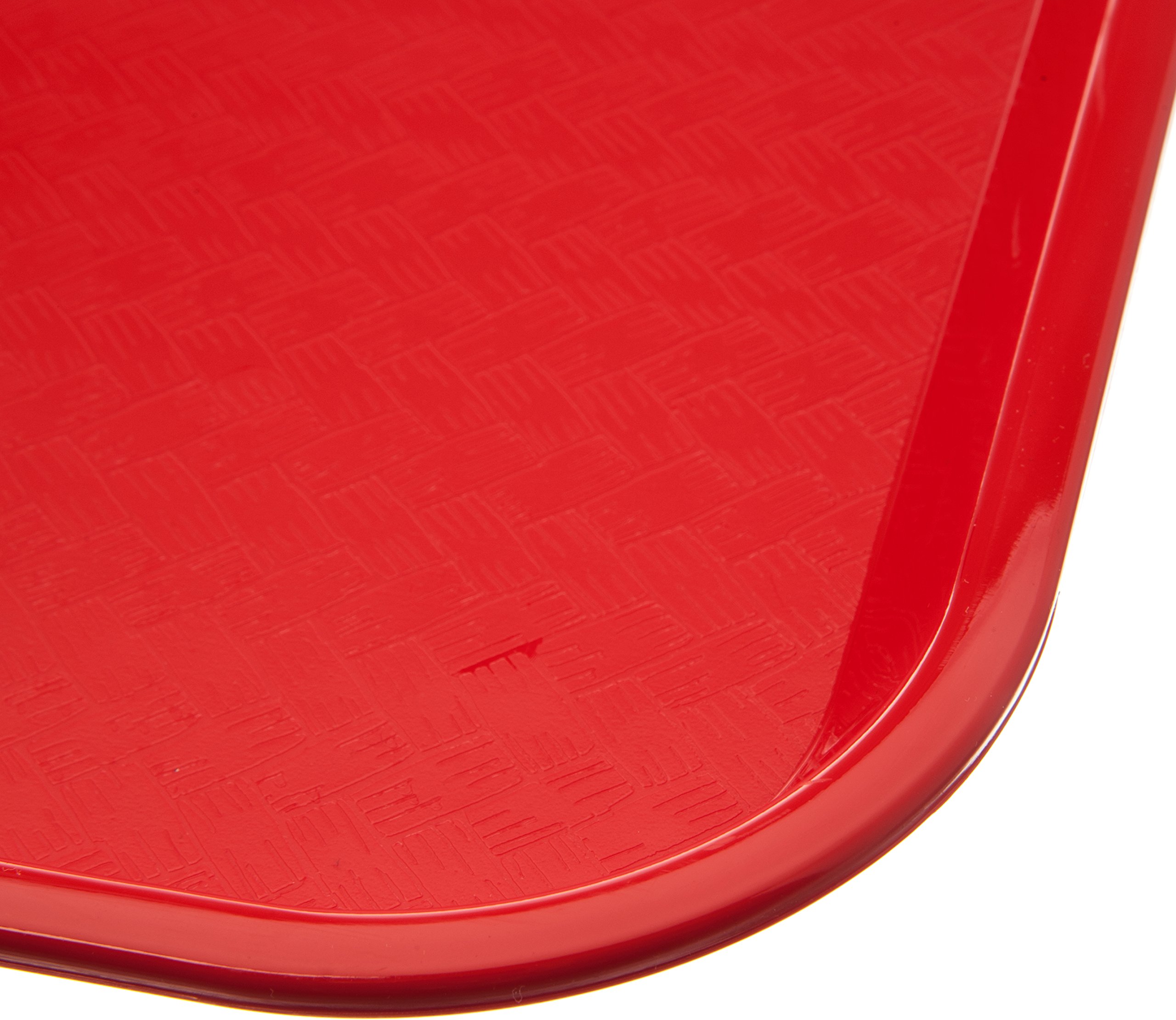 CFS Cafe Plastic Fast Food Tray, 14" x 18", Red, (Pack of 12)