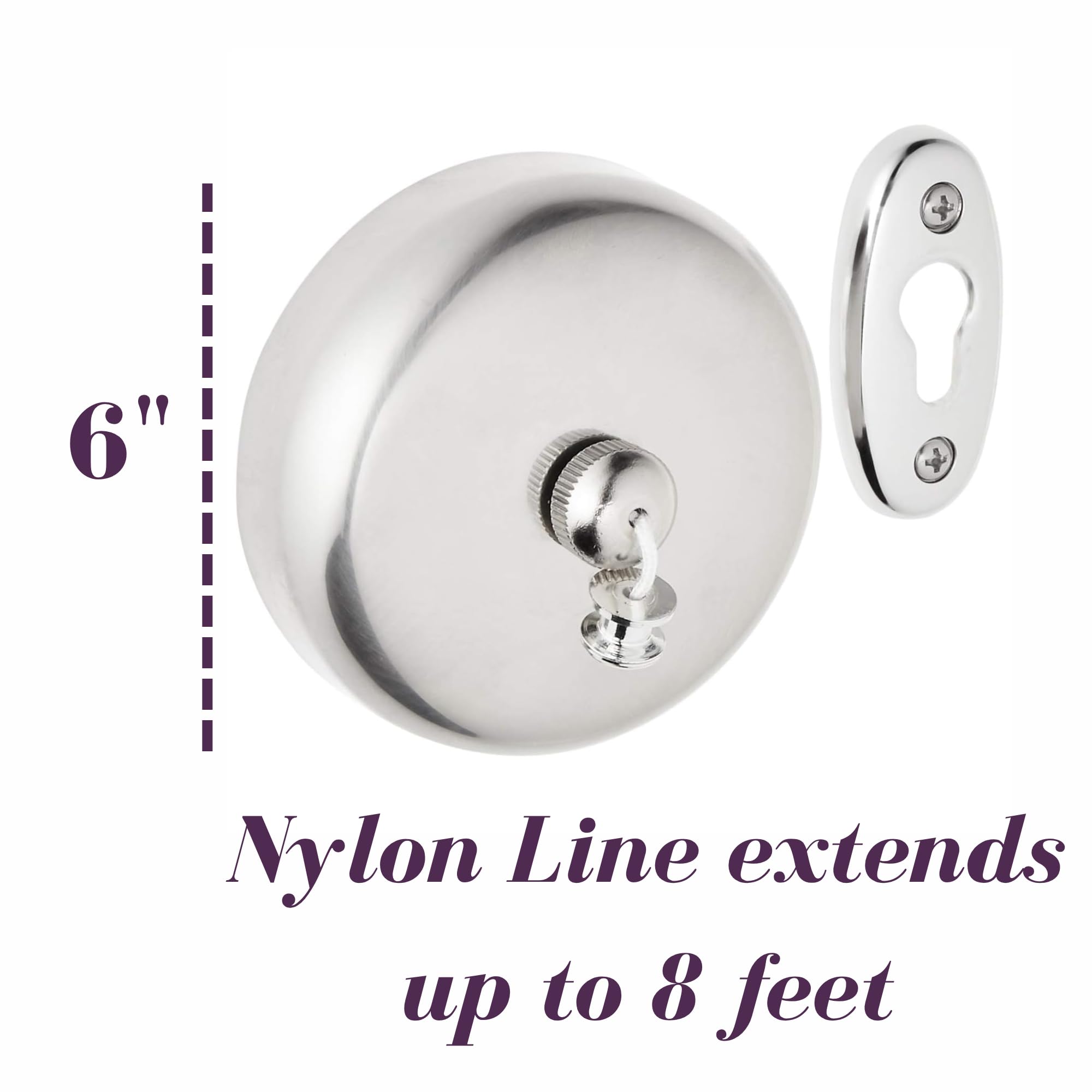 Jerdon CL1 Retractable Clothesline with 8-Foot Adjustable Nylon Line, Stainless Steel Finish