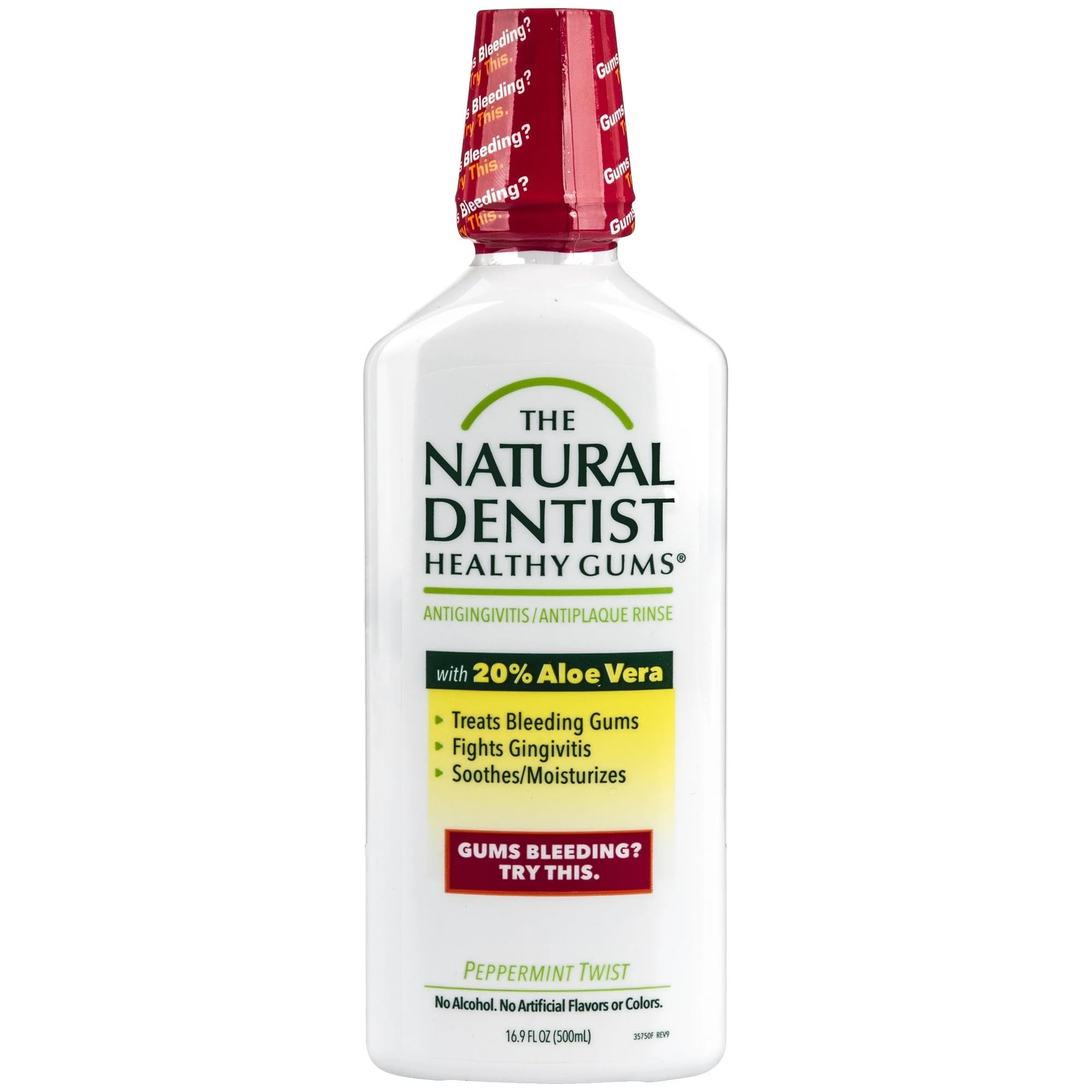 The Natural Dentist Moisturizing Healthy Gums Antigingivitis Rinse, Peppermint Twist 16.90 oz (Pack of 3)