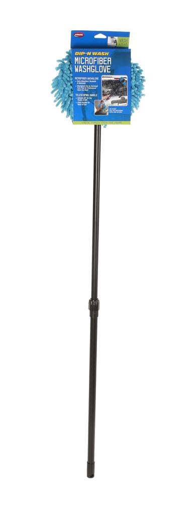 Carrand 93210 Long Chenille Microfiber Wash Mop with 48" Extension Pole , Black