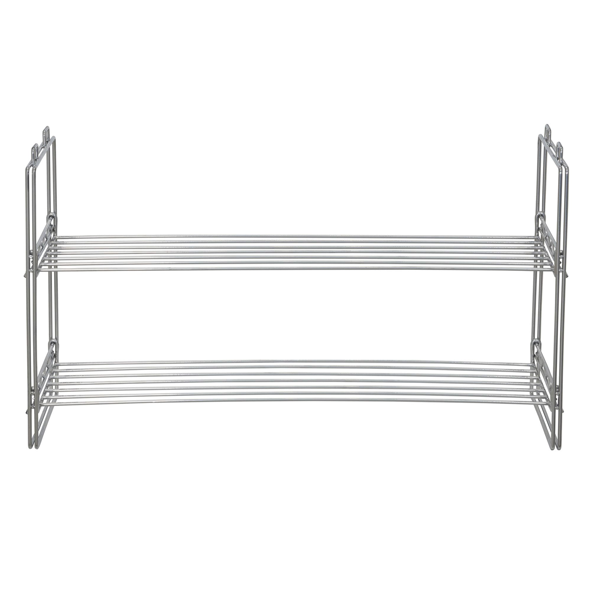 Household Essentials Stackable Two-Tier Shoe Rack, Chrome