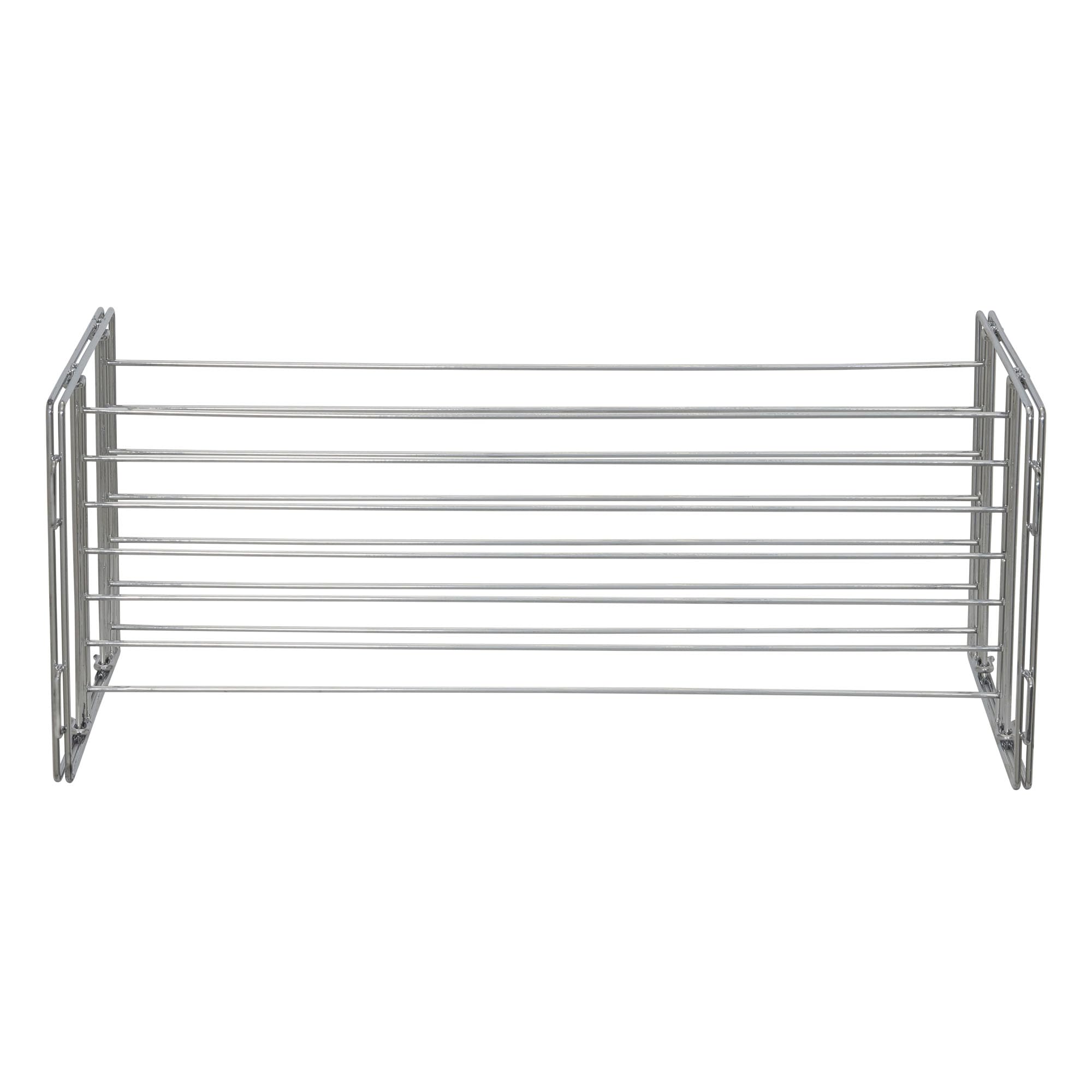 Household Essentials Stackable Two-Tier Shoe Rack, Chrome