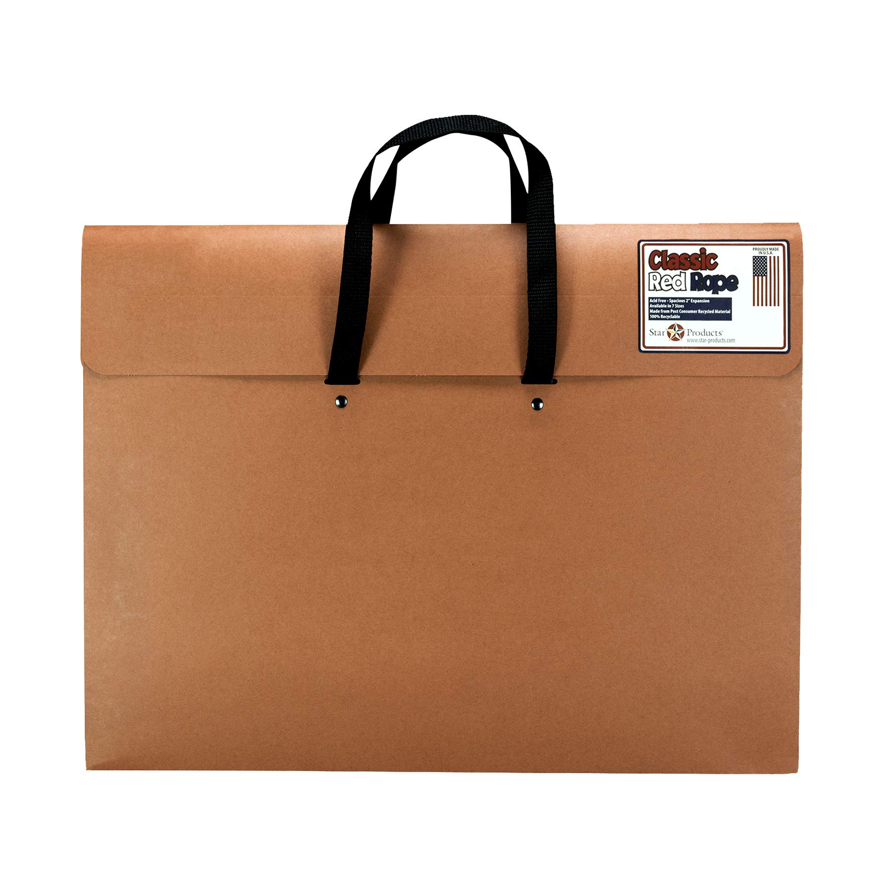 Star Products 17 x 22, Classic Red Rope, Paper Artist Portfolio with Soft Woven Handle – Poster, Art Storage, 17" x 22"