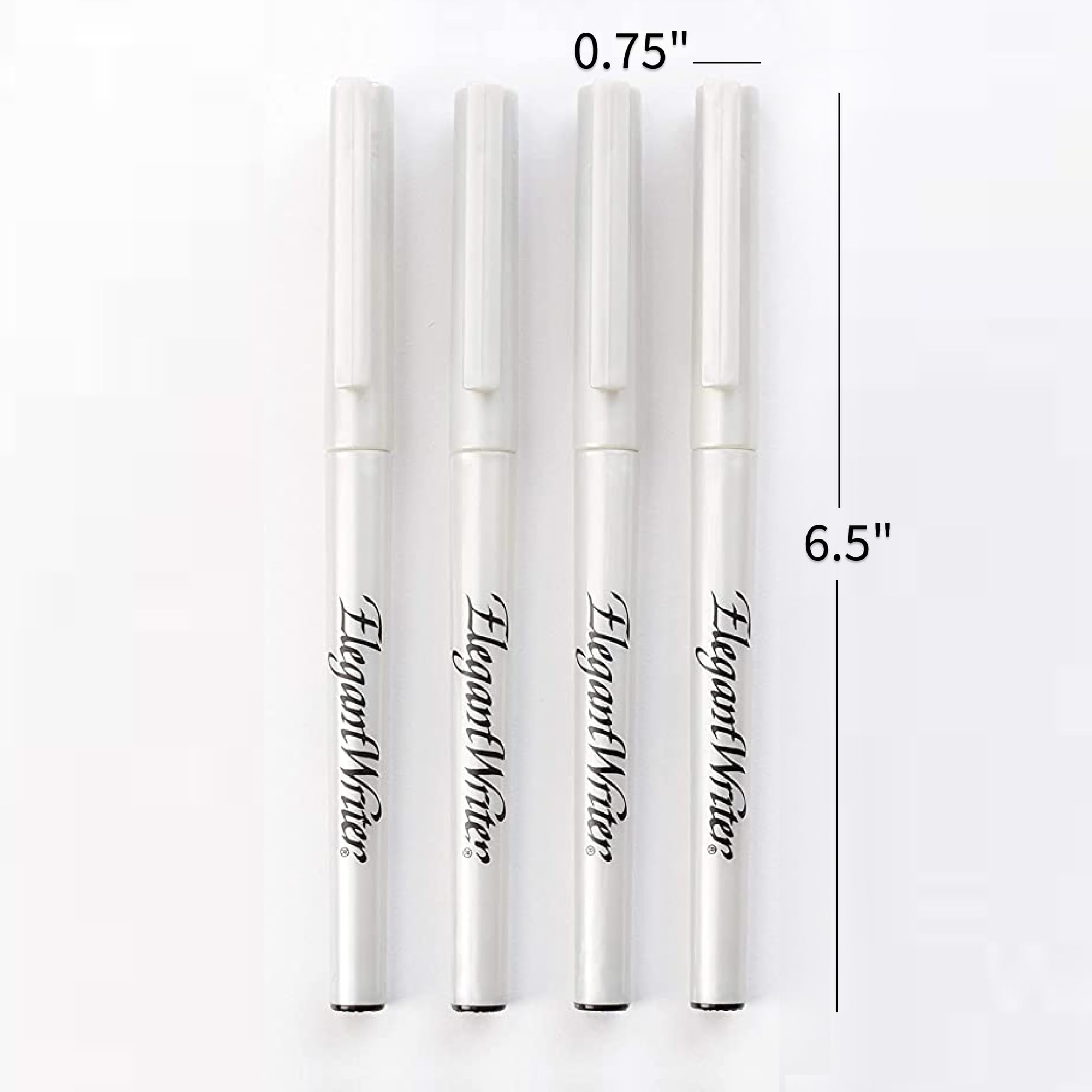 Speedball Elegant Writer Calligraphy 4 Marker Set, Black, 2.0 mm, 2.5 mm & 3.0 mm Chisel Nib Tip Pens for Drawing, Journaling, and Scrapbooking