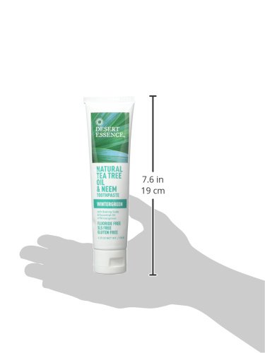 Desert Essence Natural Tea Tree Oil Wintergreen Toothpaste, 6.25 Ounce - 2 per case.