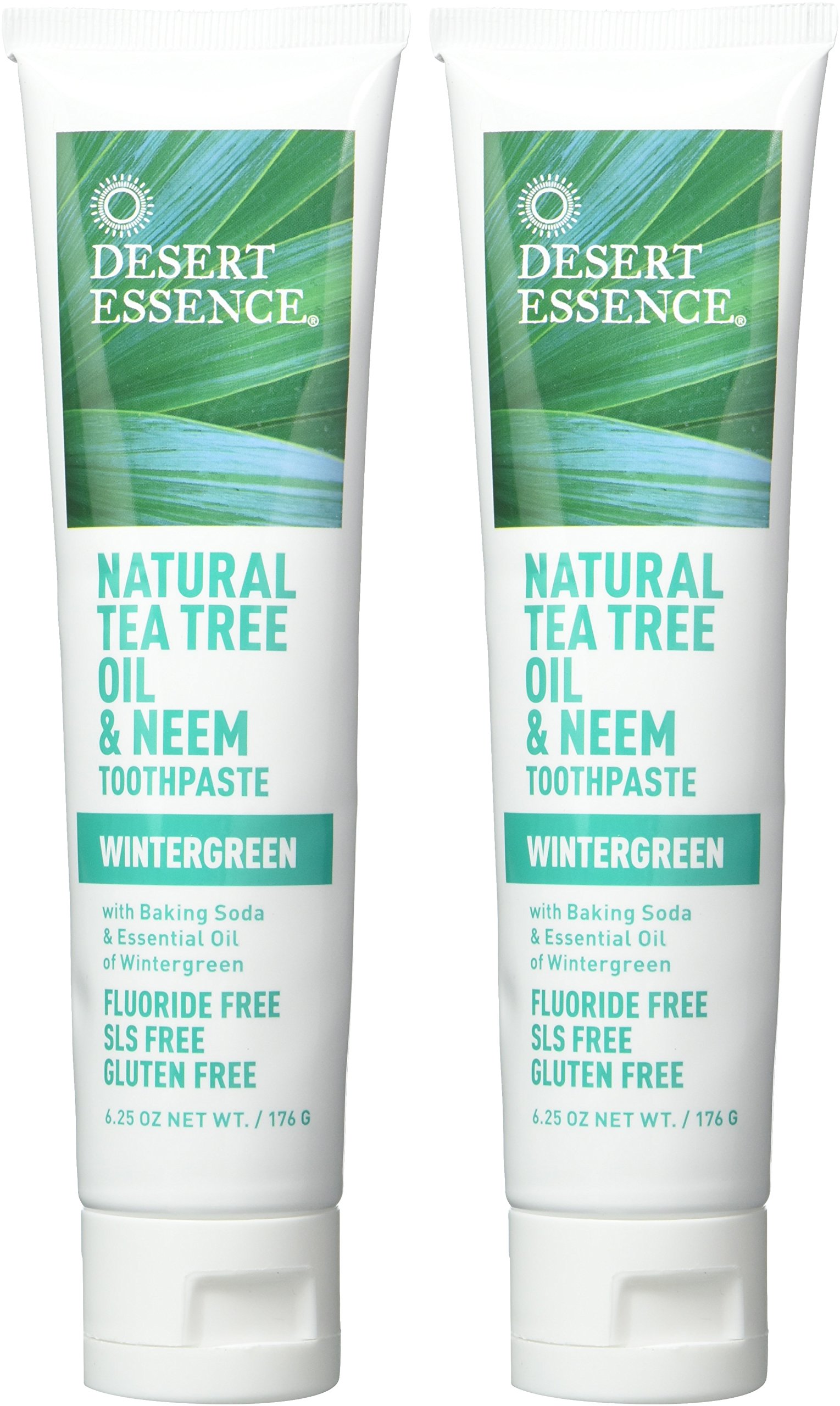Desert Essence Natural Tea Tree Oil Wintergreen Toothpaste, 6.25 Ounce - 2 per case.