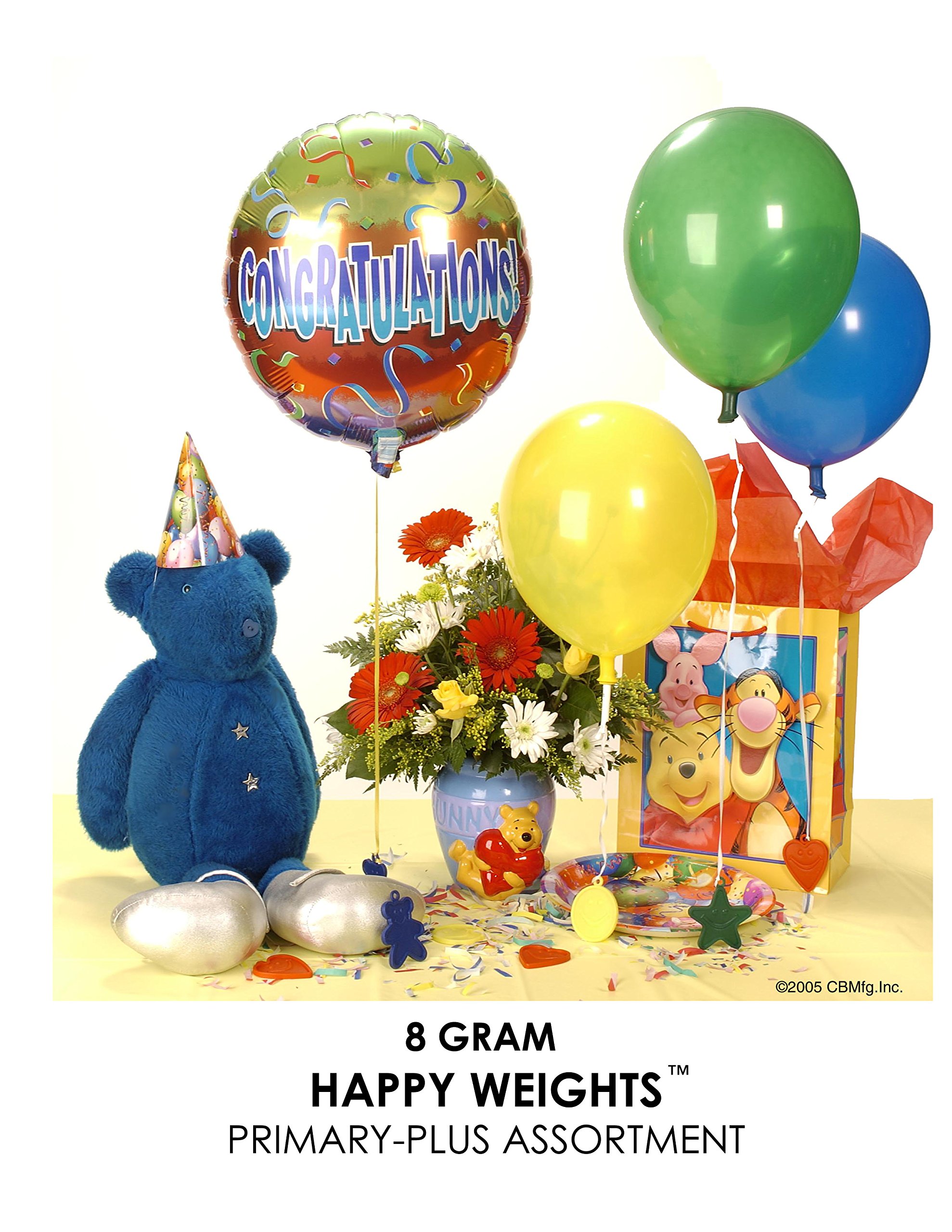 Happy Weight 8 g Balloon Weights Primary-Plus Assortment 100 ct.