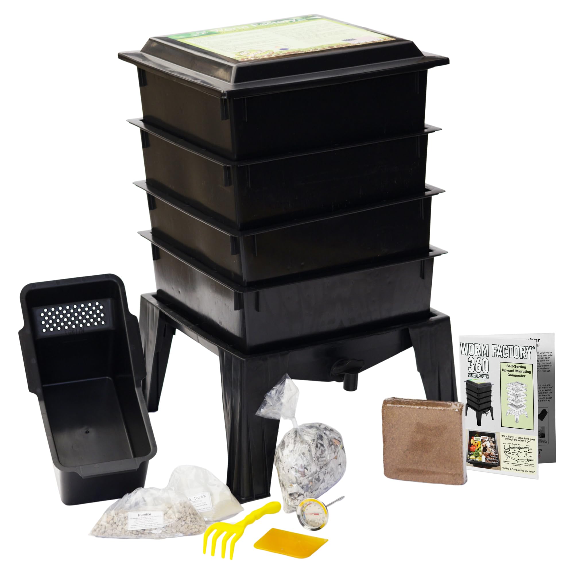 Worm Factory 360 Black US Made Composting System for Recycling Food Waste at Home
