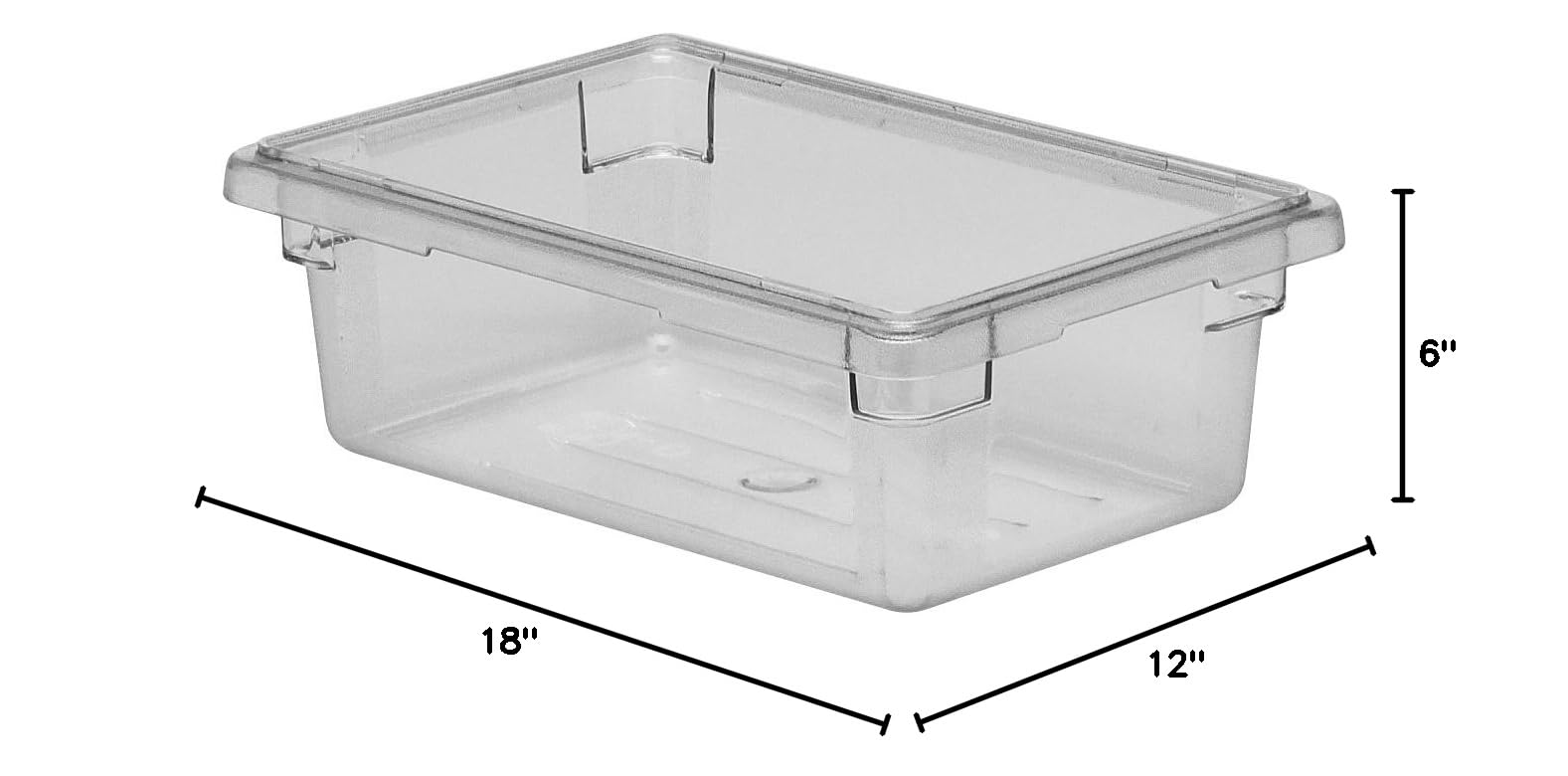 Cambro Camwear Food Box, 12 by 18 by 6-Inch, Clear