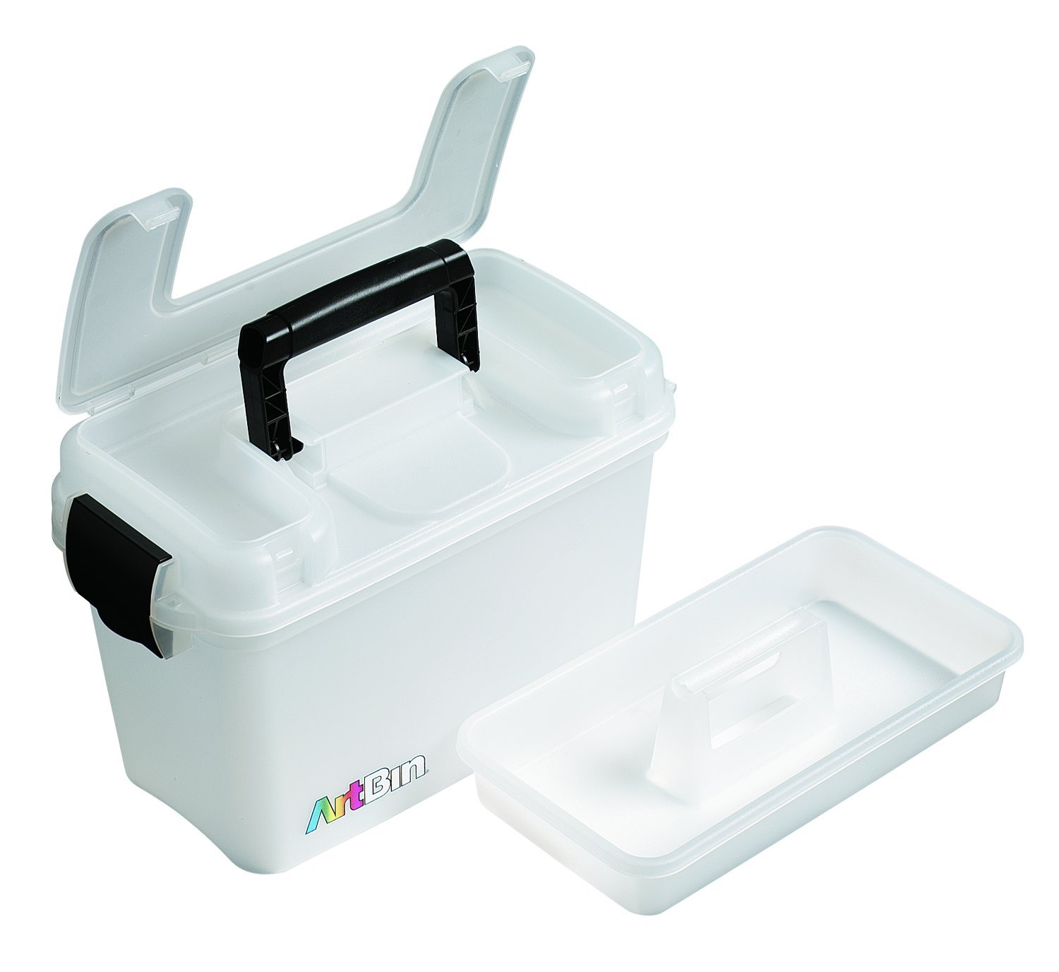 ArtBin 8408AB Sidekick Carrying Case, Portable Art & Craft Organizer with Handle, [1] Plastic Storage Case, Translucent