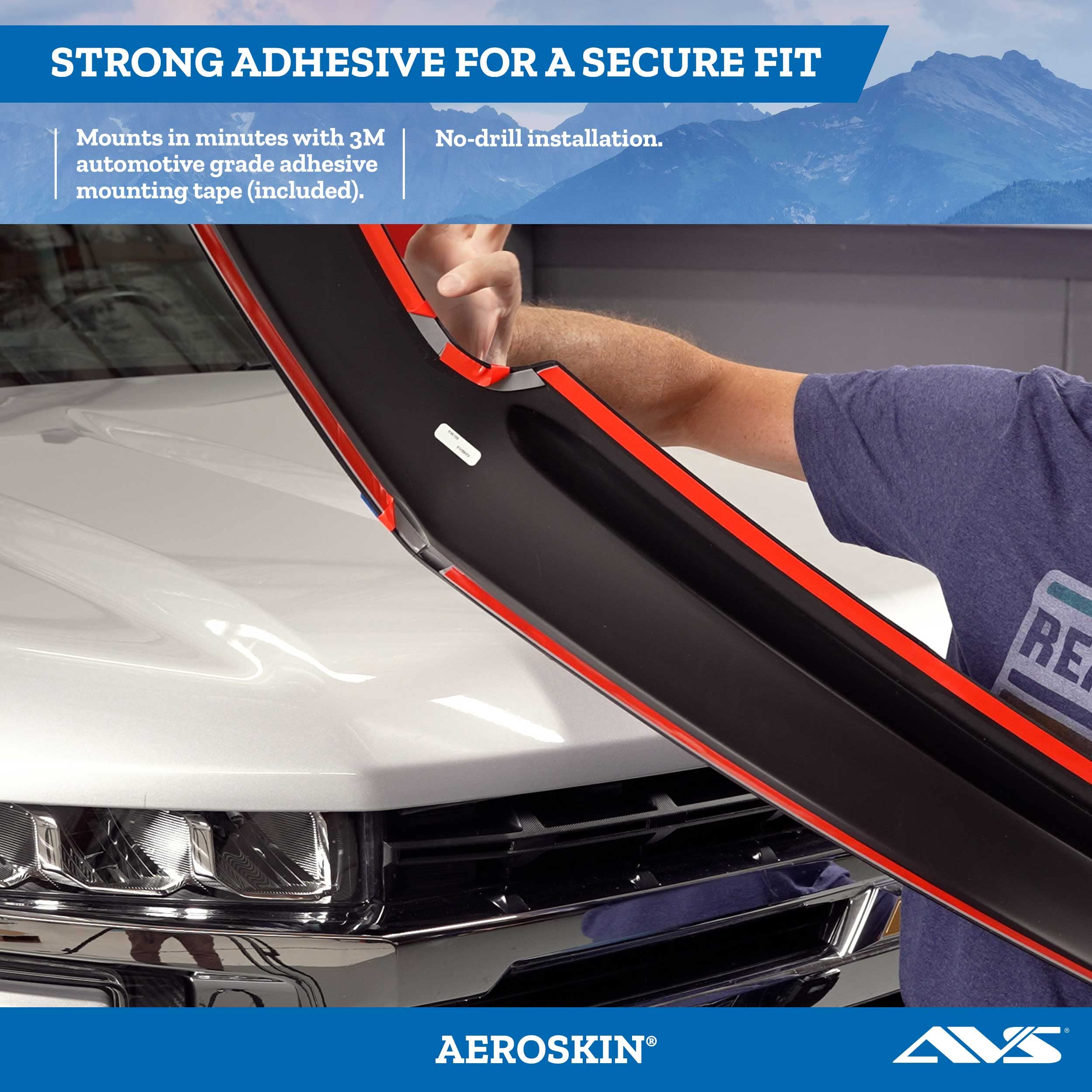 Auto Ventshade [AVS] Aeroskin Chrome Hood Protector | Low Profile, Chrome, 1 pc | 622001 | Fits 2009 - 2014 Ford F-150 (Excludes Raptor Model)