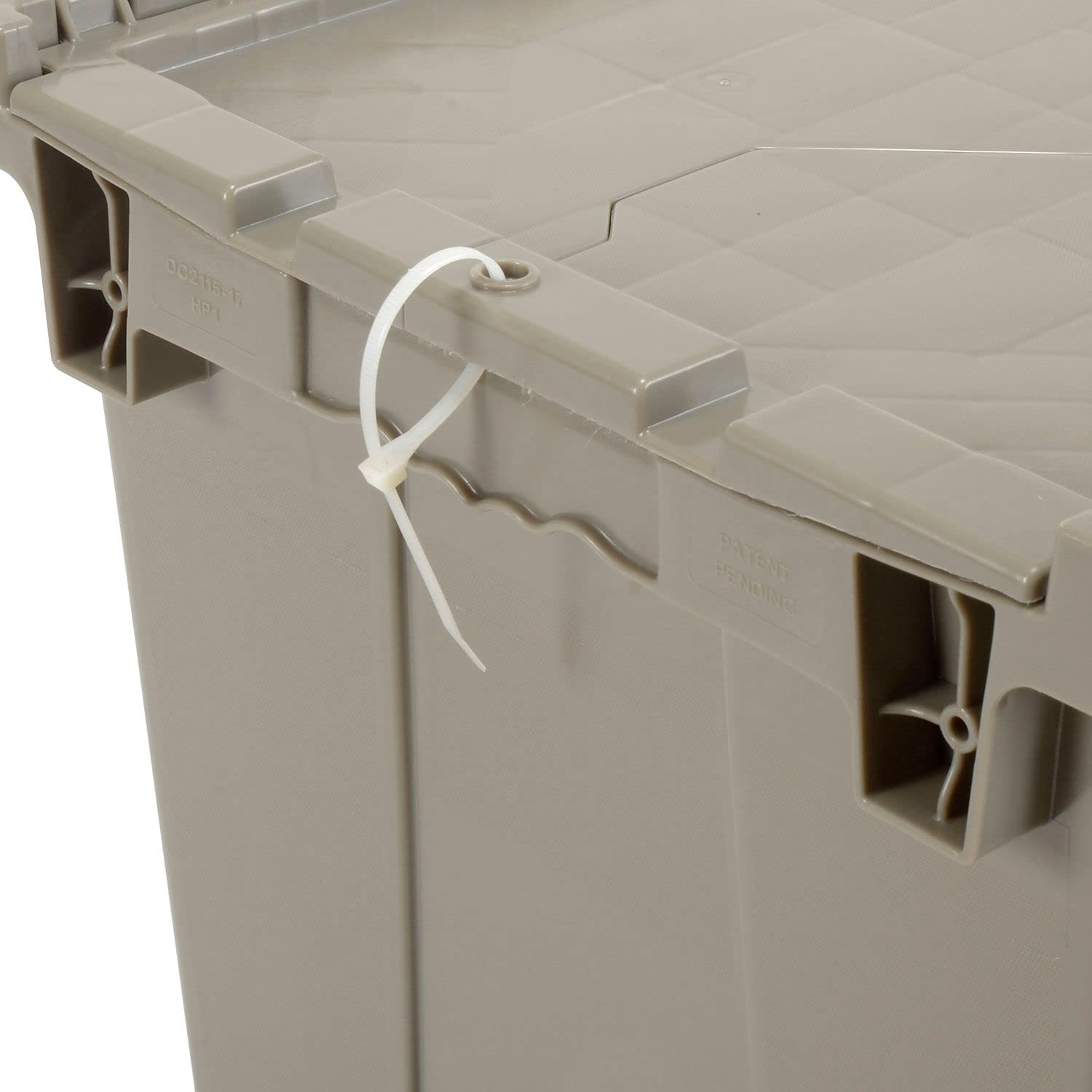 Global Industrial Distribution Container With Hinged Lid, 21-7/8x15-1/4x17-1/4, Gray