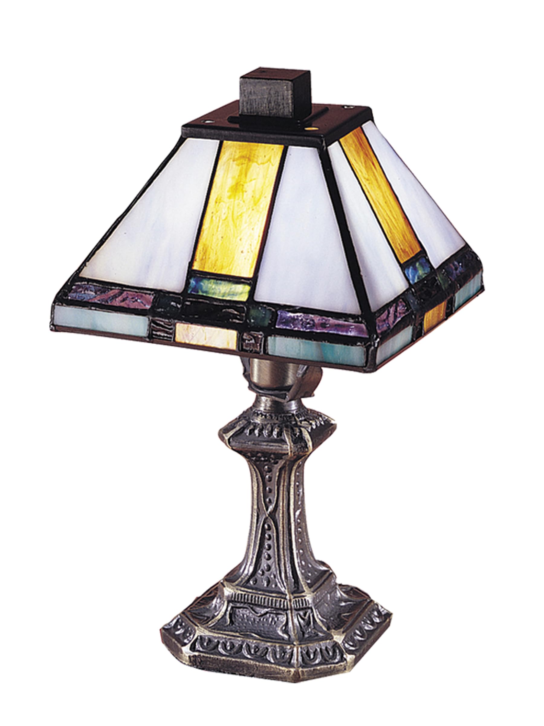 Dale Tiffany 8706 Tiffany/Mica One Light Accent Table Lamp from Miniature Collection in Bronze/Dark Finish, 6.00 inches, Antique Brass