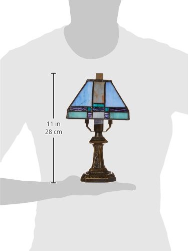Dale Tiffany 8706 Tiffany/Mica One Light Accent Table Lamp from Miniature Collection in Bronze/Dark Finish, 6.00 inches, Antique Brass