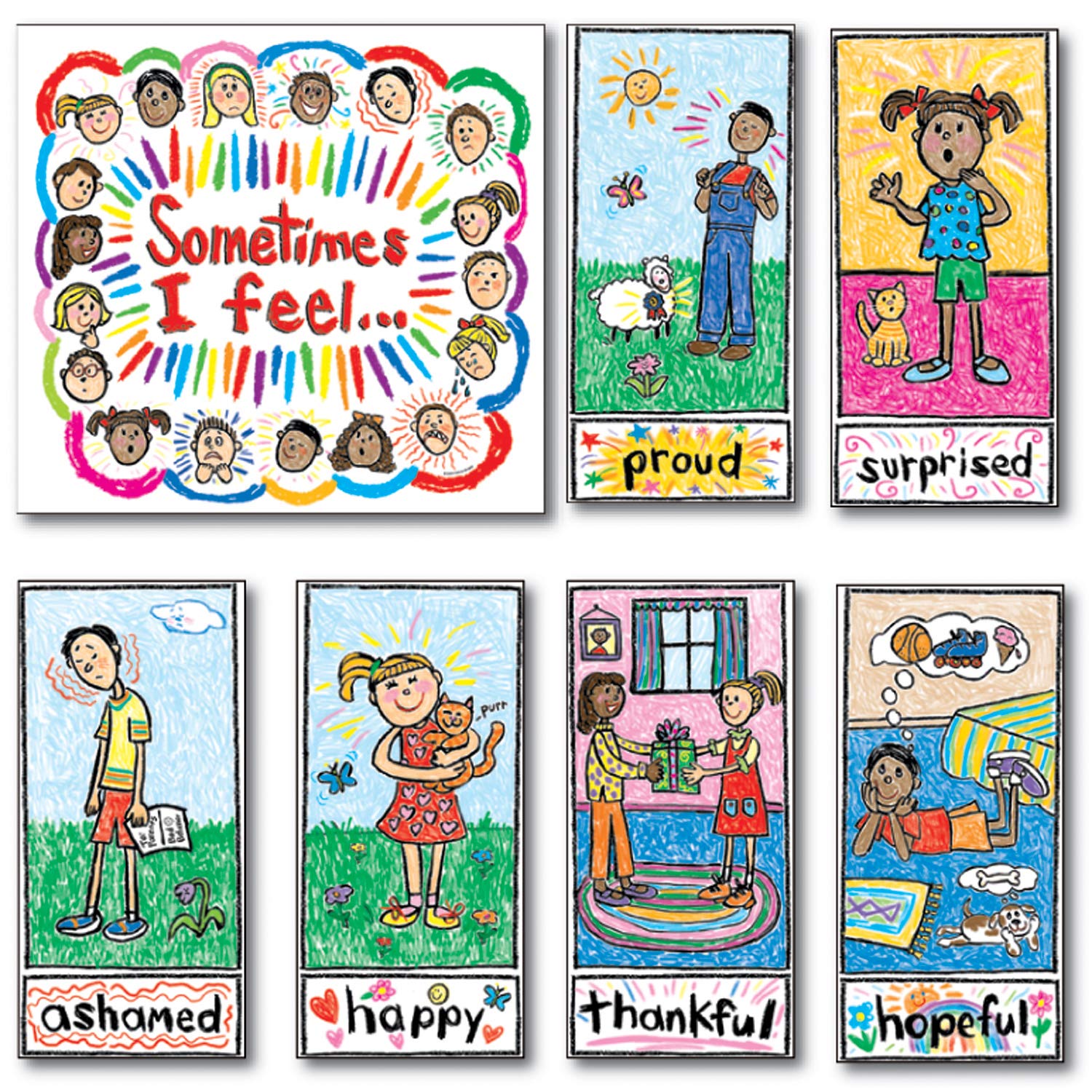Carson Dellosa Kid-Drawn Emotions Bulletin Board Set (3250)