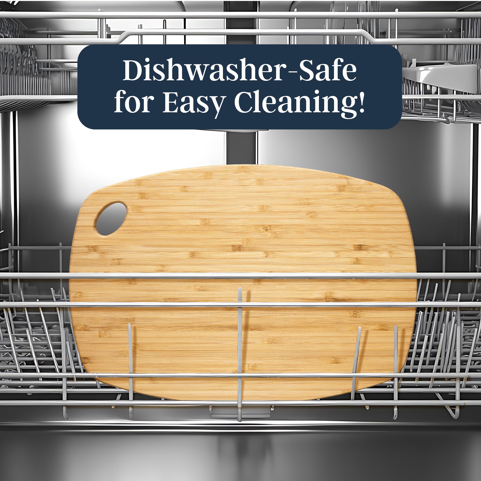 Totally Bamboo Jet Series Dishwasher Safe Bamboo Cutting Board, Medium, 13-1/2" x 9"