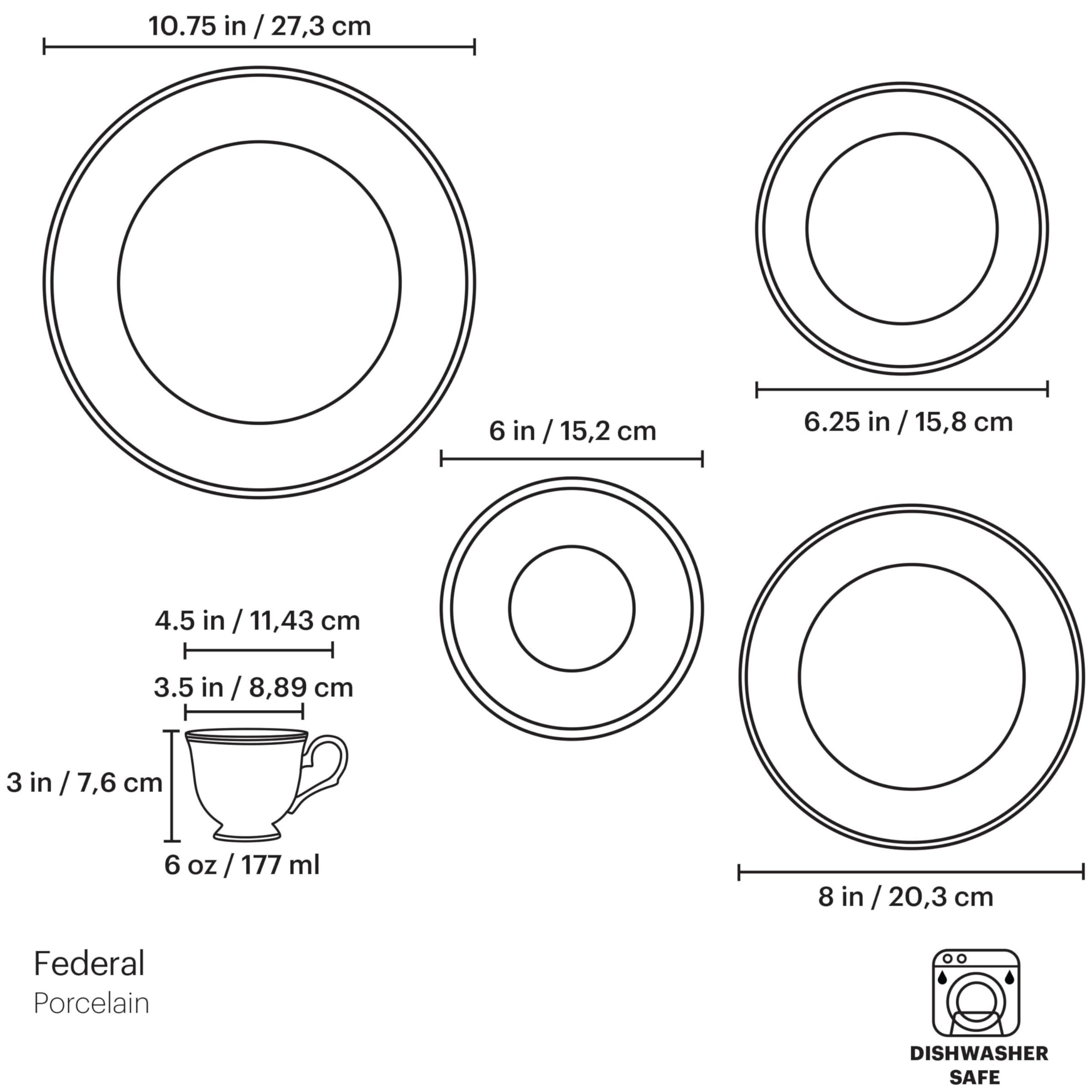 Lenox Federal Gold 5-Piece Place Setting, White