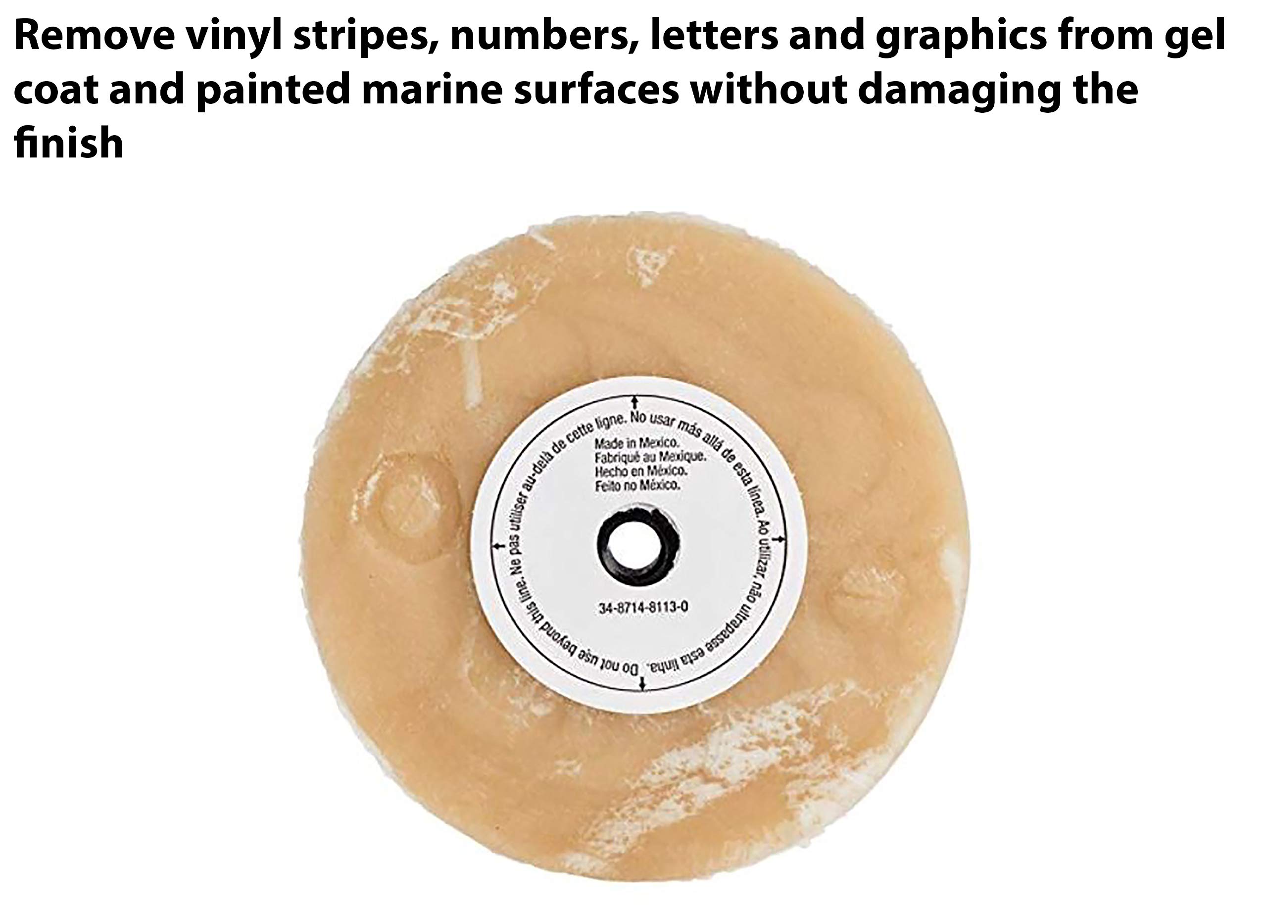 3M Stripe Off Wheel – Adhesive Remover – Eraser Wheel – Removes Decals, Stripes, Vinyl, Tapes and Graphics – 4” diameter x 5/8” thick – 07499 – Pack of 1