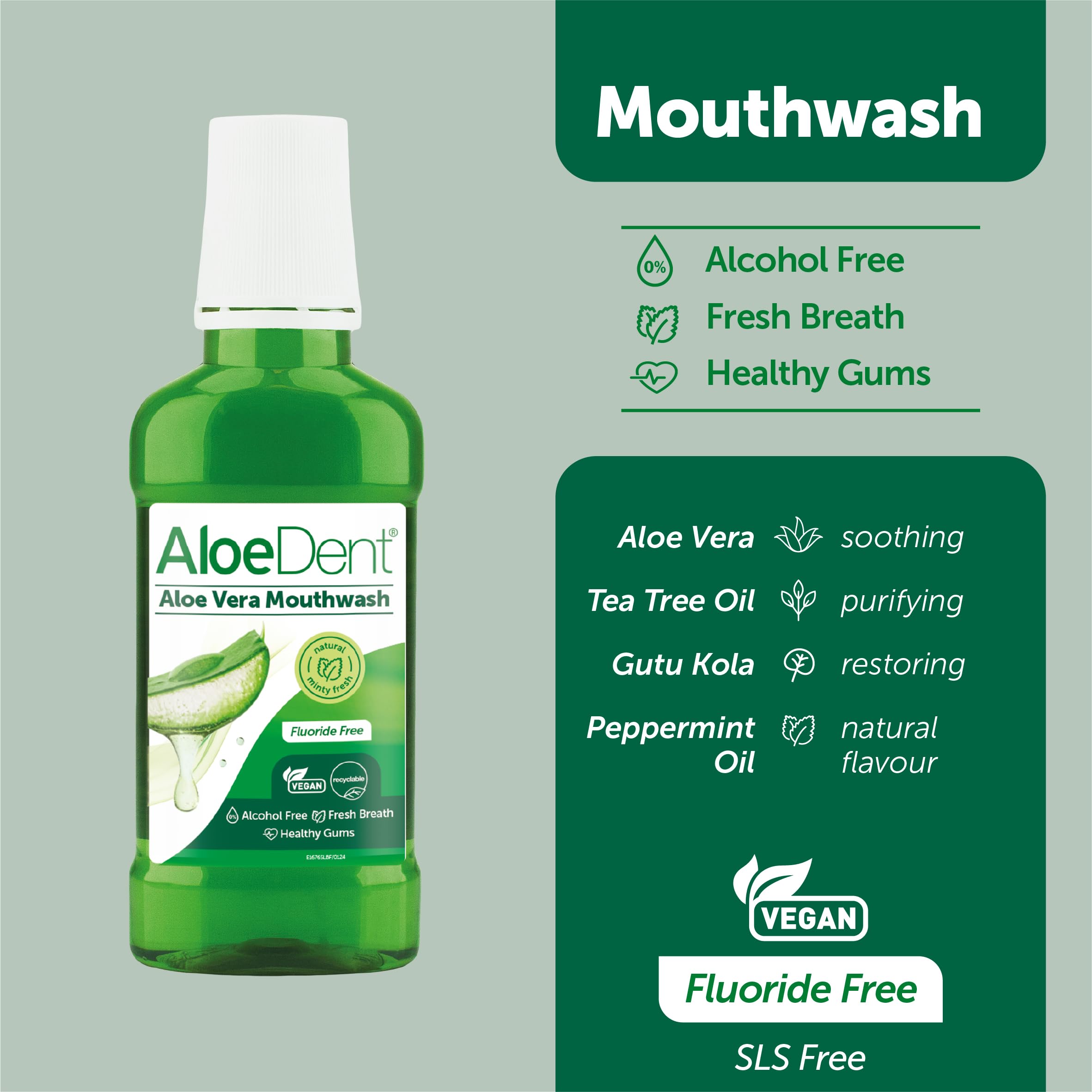 Aloe Dent Natural Mouthwash Aloe Vera 250ml