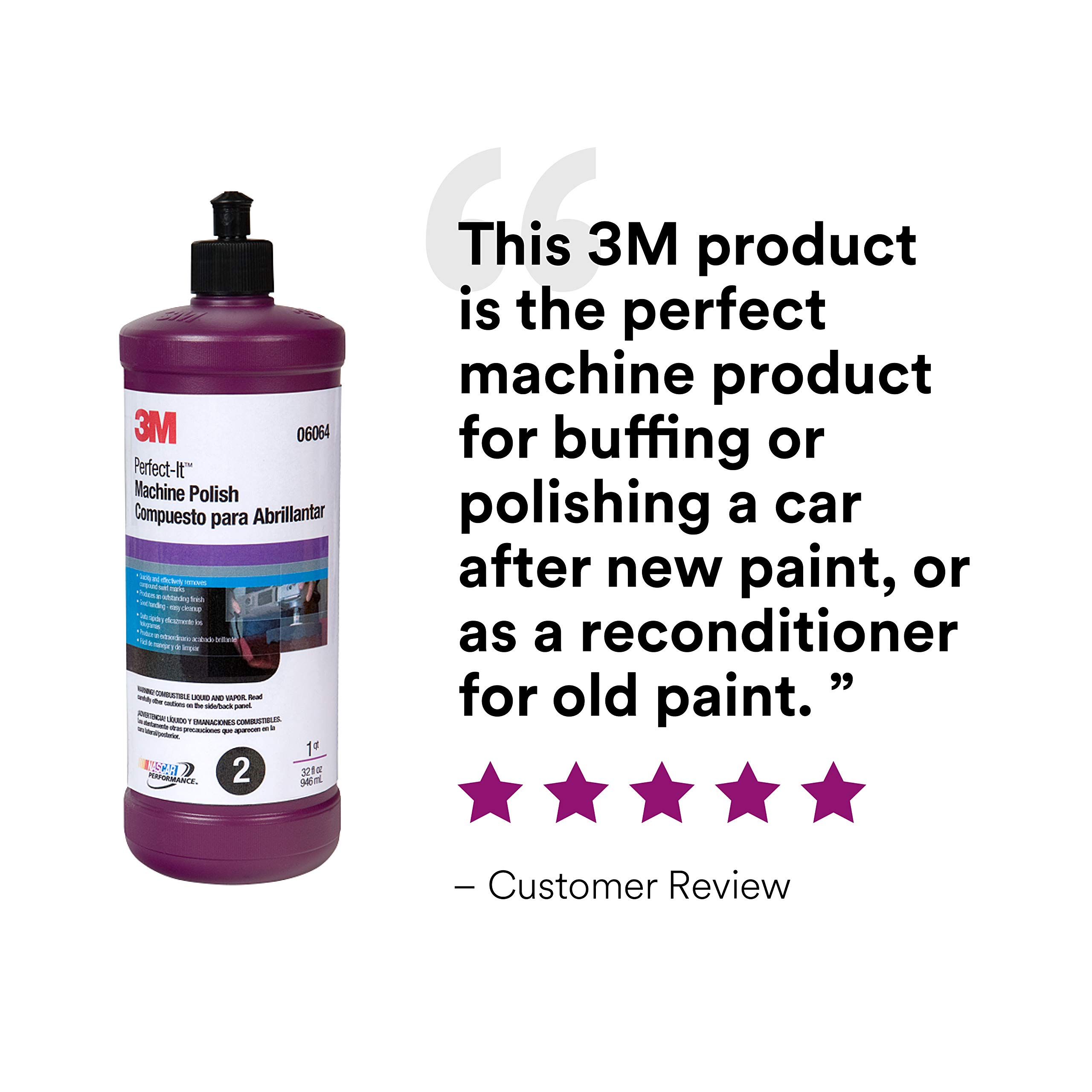3M Perfect-It Machine Polish (06064) – For Paint and Gelcoat on Cars, Boats, Trucks and RVs – 8 ounces, White