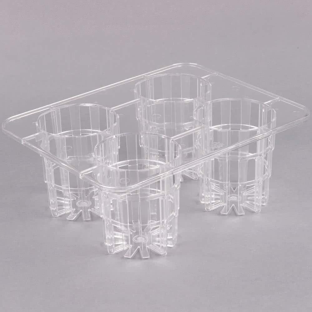 G.E.T. Enterprises Clear Rack with 4 Slots for Salad Dressing Bottles, Break Resistant Dishwasher Safe Polycarbonate Salad Dressing Bottles Collection SDB-32-PC-RACK (Pack of 1)