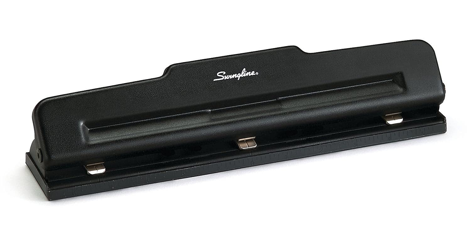 Swingline 2-3 Hole Punch, Semi-Adjustable, Light Duty Hole Puncher, 10 Sheet Punch Capacity, Black (74015)