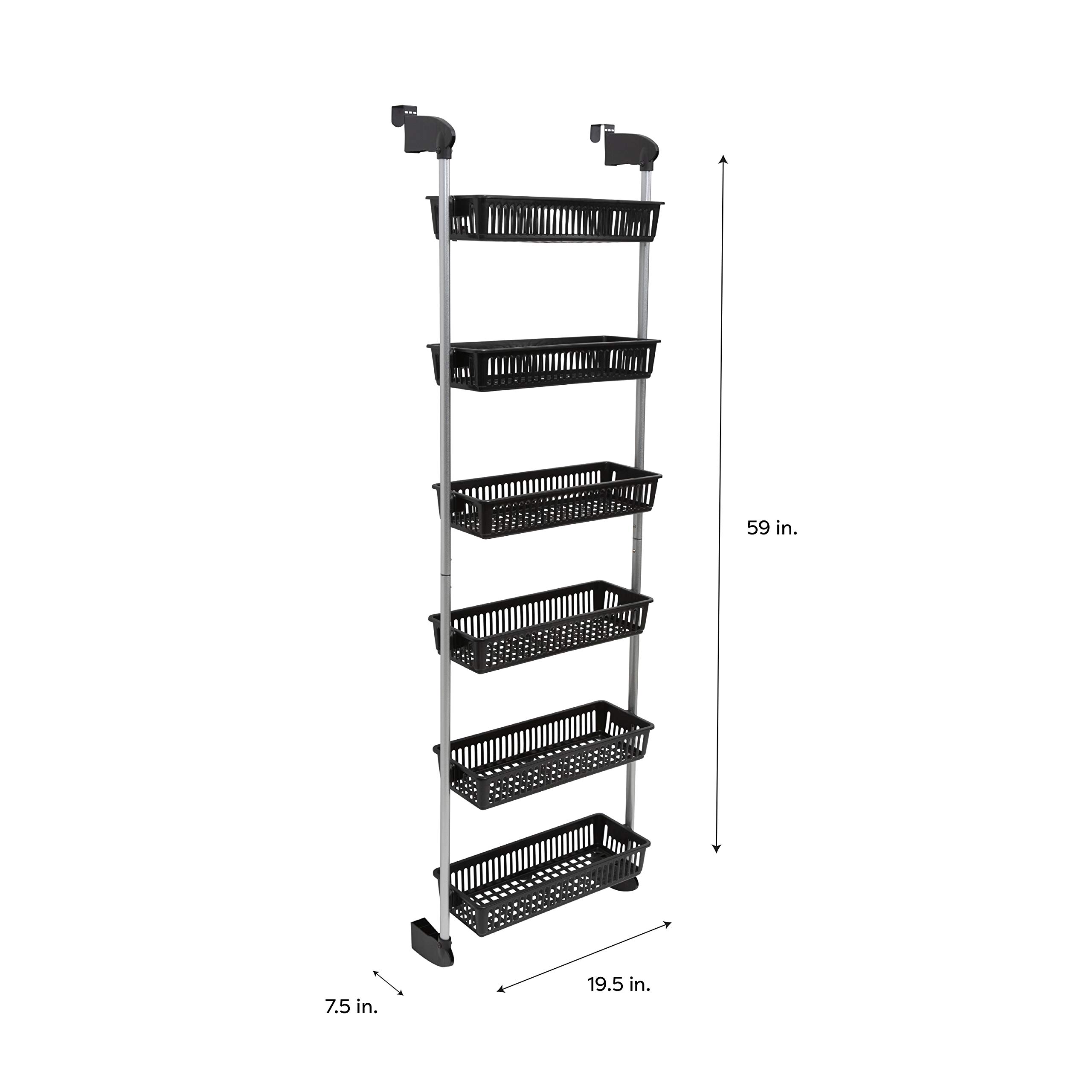 Organize It All Over The Door 2-Basket Hanging Storage With Bottom Bar Towel Hooks