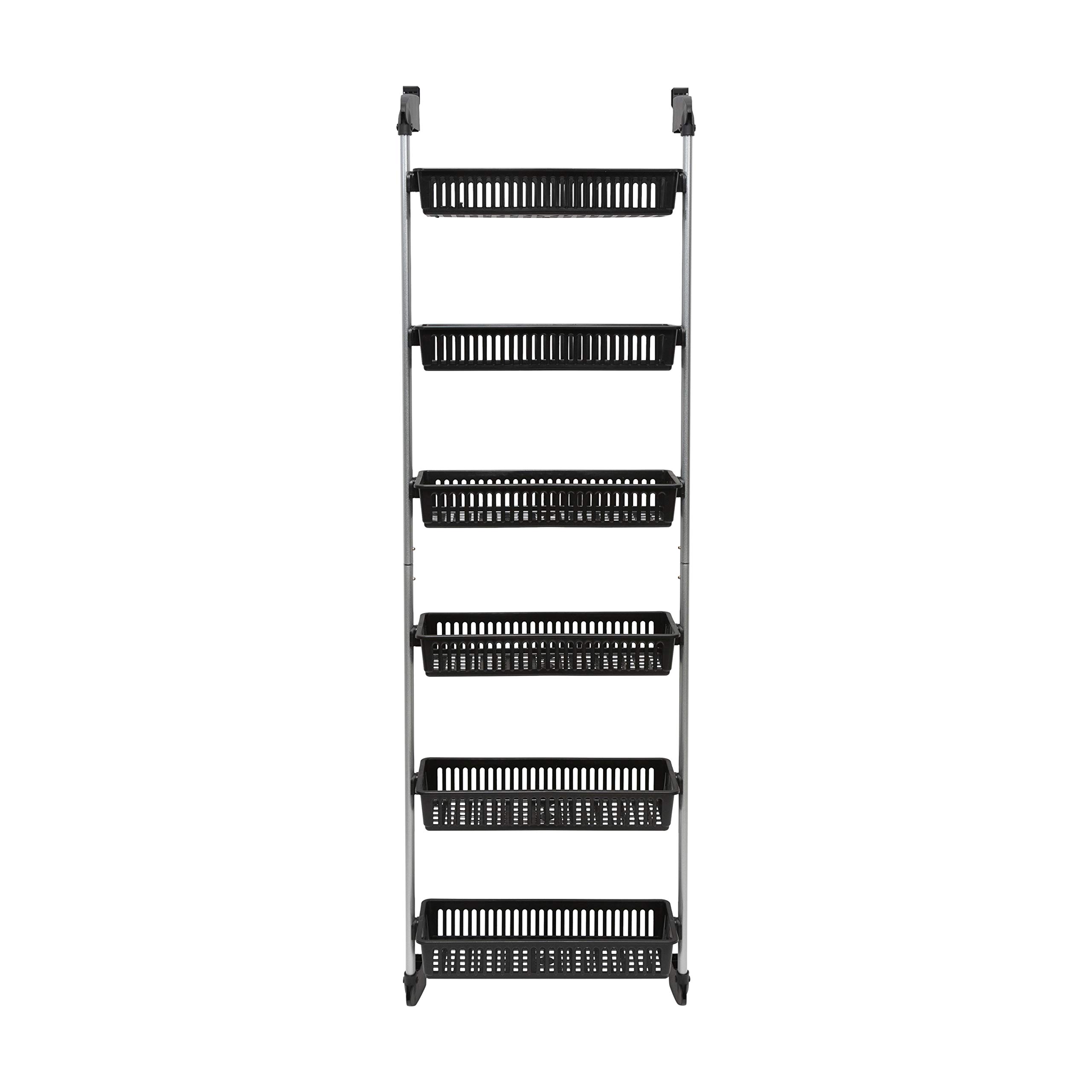 Organize It All Over The Door 2-Basket Hanging Storage With Bottom Bar Towel Hooks