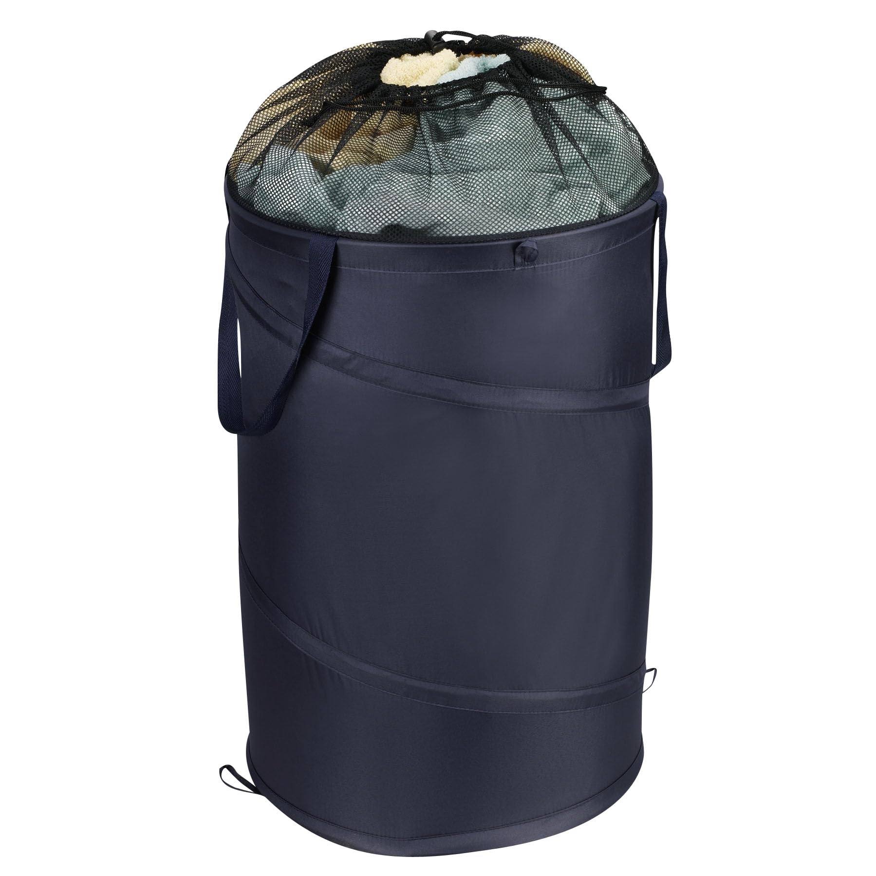Household Essentials 2039 Pop-Up Laundry Hamper with Handles and Drawstring Closure, Blue