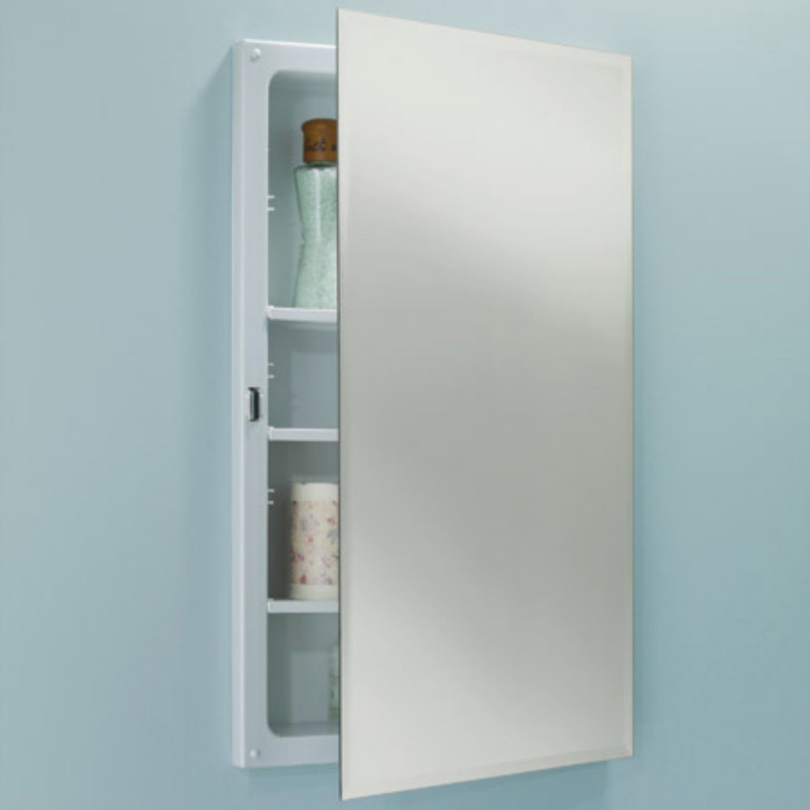 Jensen B7733 Focus Single-Door Recessed Medicine Cabinet, 3-Shelves