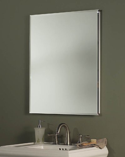 Jensen 530924 Simplicity Frameless Medicine Cabinet, Single Door, Recessed Mount, 24-Inch by 30-Inch