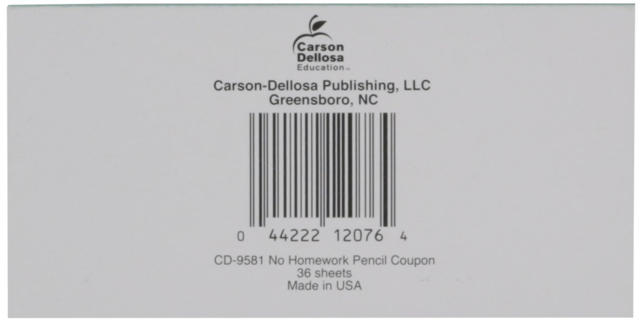 Carson Dellosa No Homework Pencil Coupon (9581)