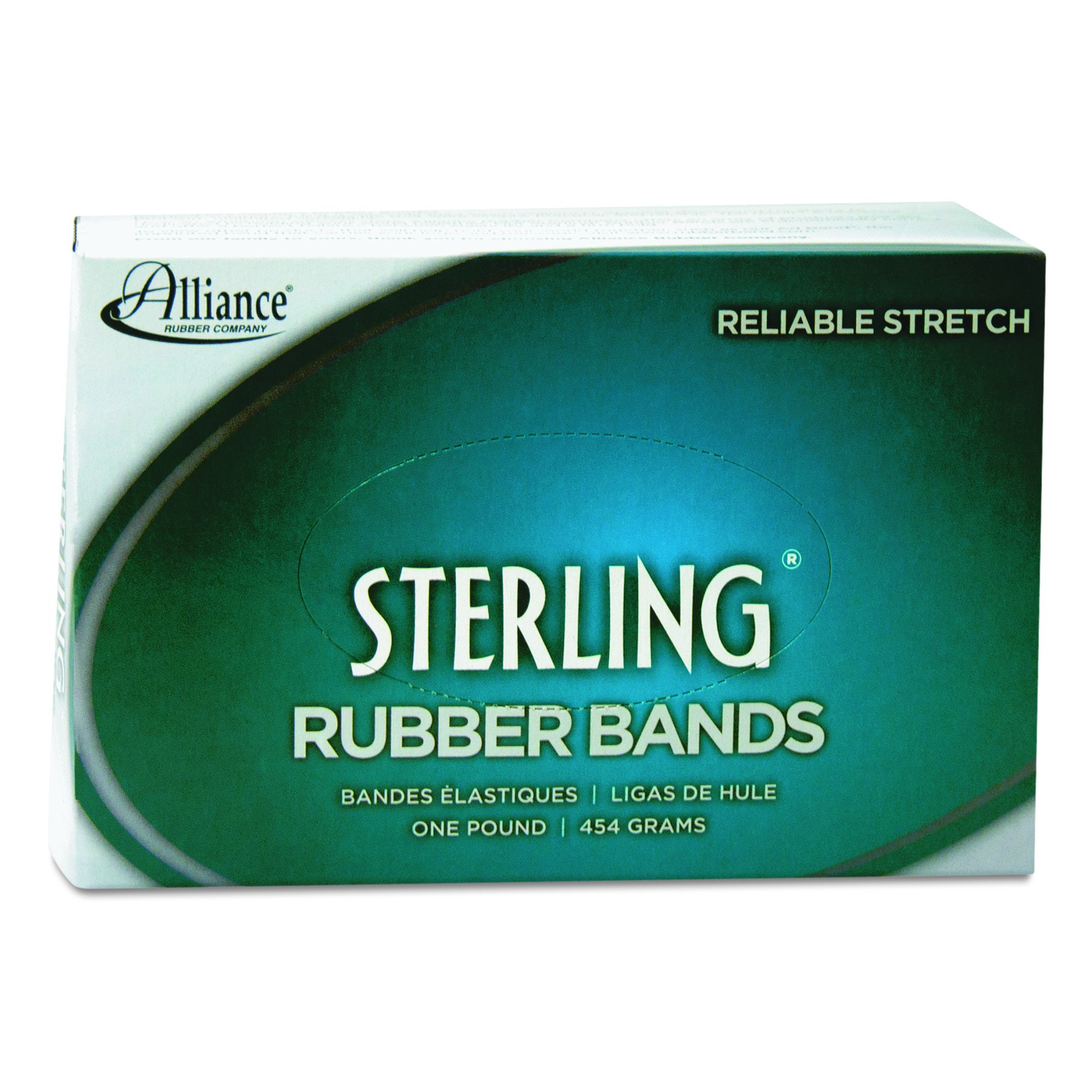 Alliance Rubber 24335 Sterling Rubber Bands Size #33, 1 lb Box Contains Approx. 850 Bands (3 1/2" x 1/8", Natural Crepe)