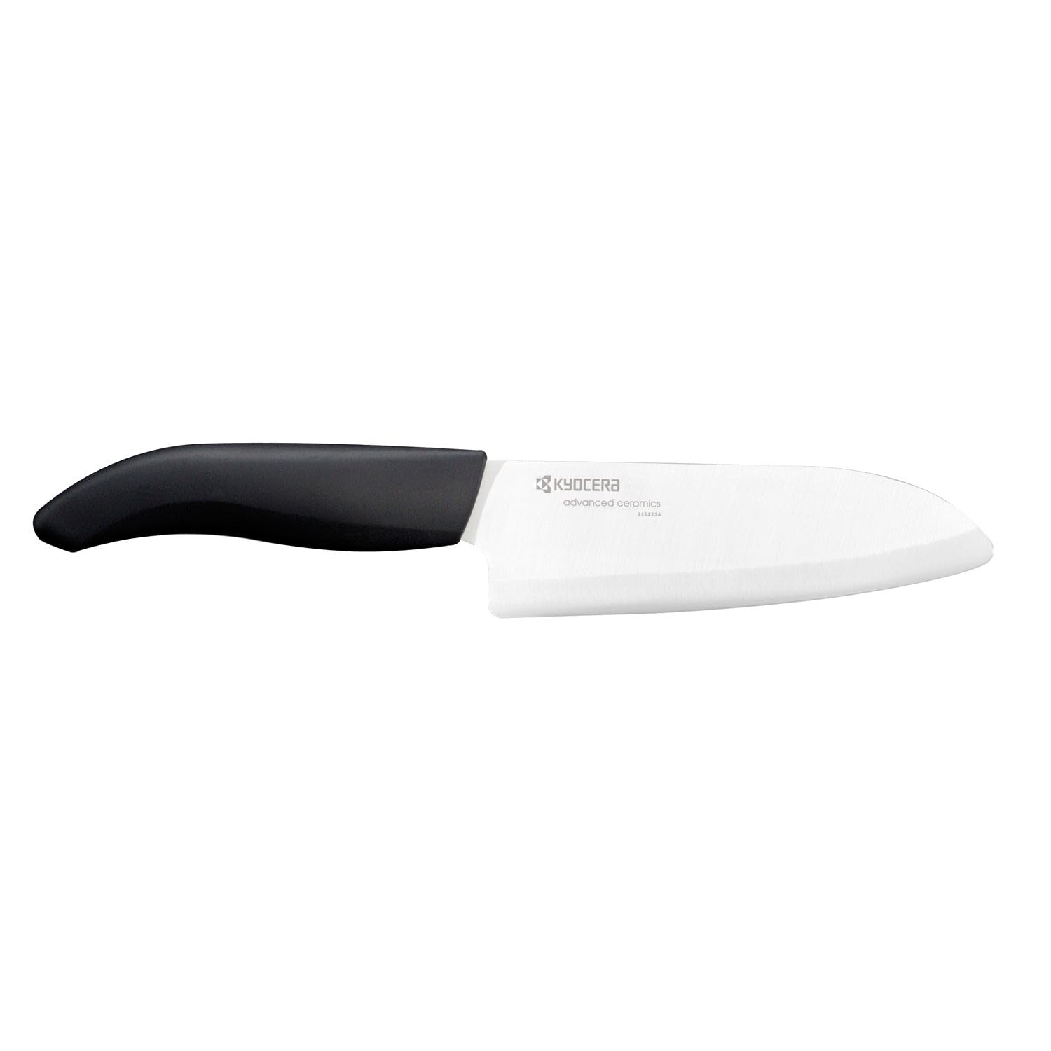 Kyocera Advanced Ceramic Revolution Series 5-1/2-inch Santoku Knife, Black Handle, White Blade