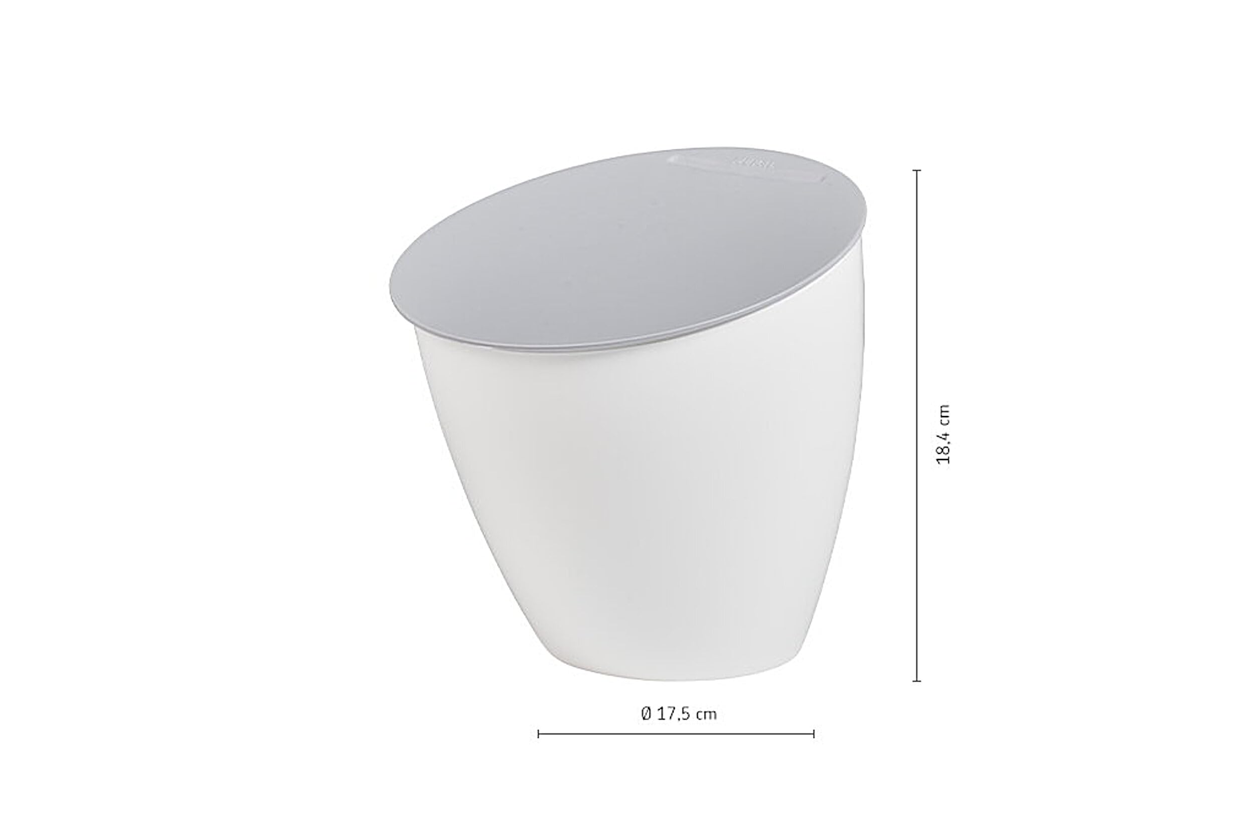 MEPAL, CALYPSO Waste Bin with Lid, Ideal for Compost, Airtight, Compact, BPA Free, Titanium, Holds 2210ml|74.4 oz, 1 Count